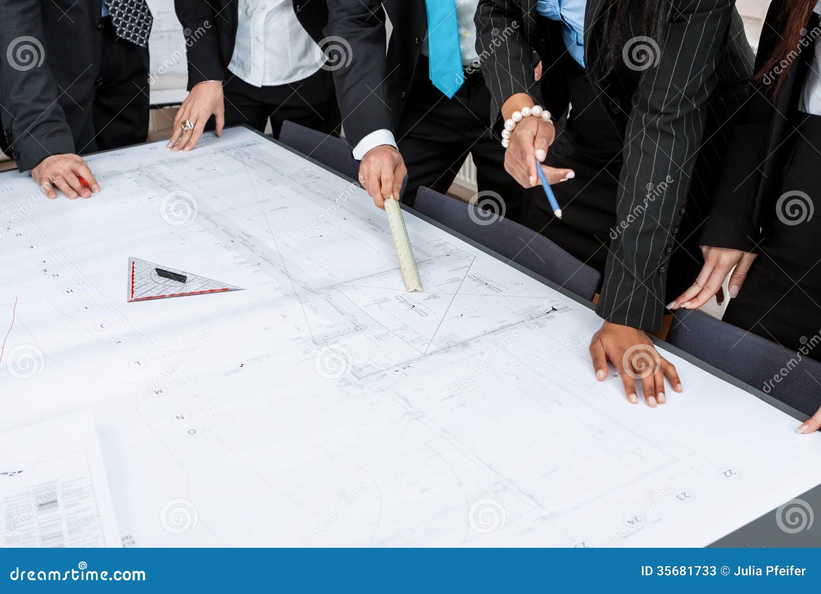 Business People Team in Office Presentation Plan Stock Image - Image of ...