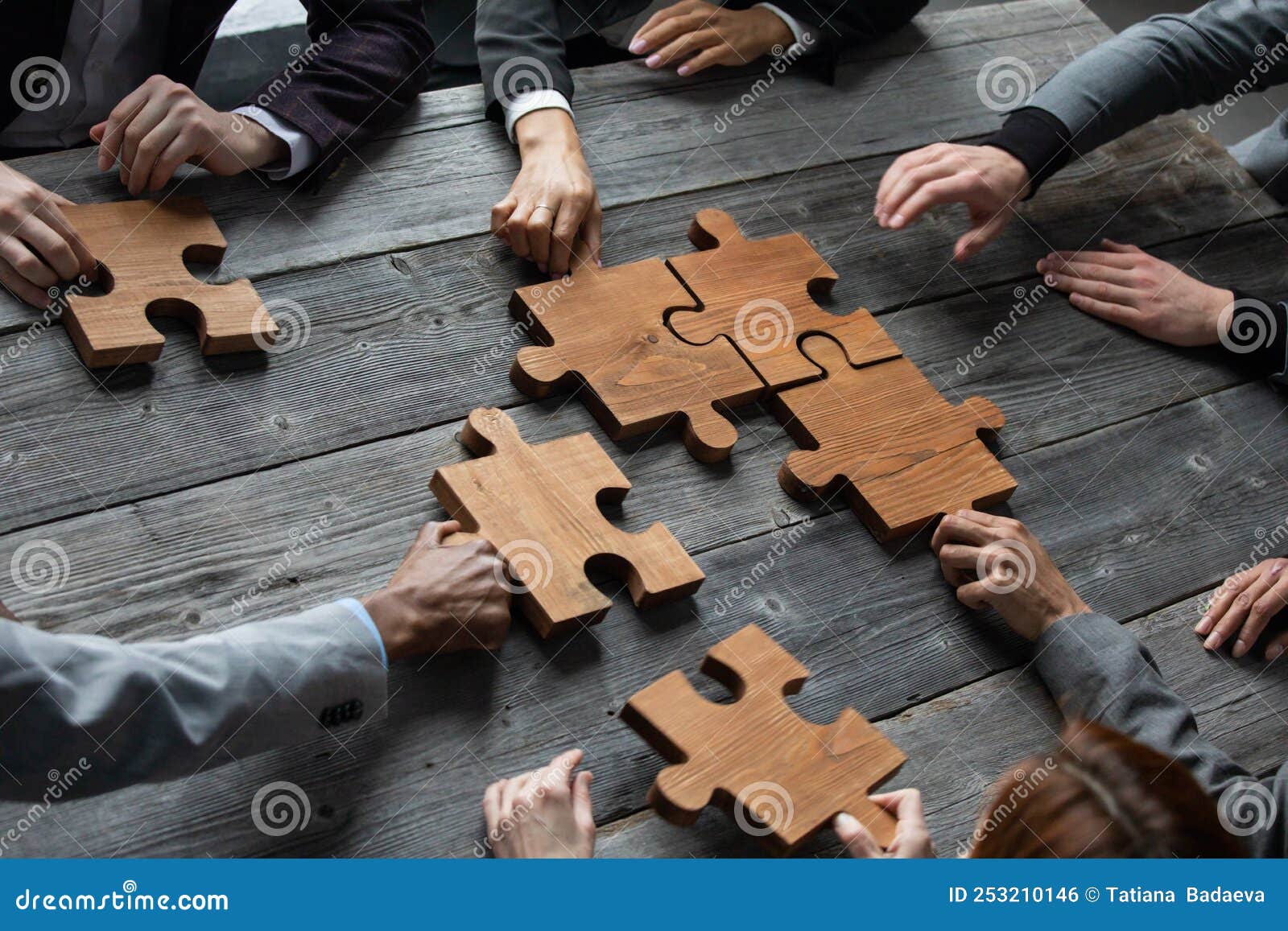 Business People Team with Puzzle Stock Photo - Image of meeting, people ...