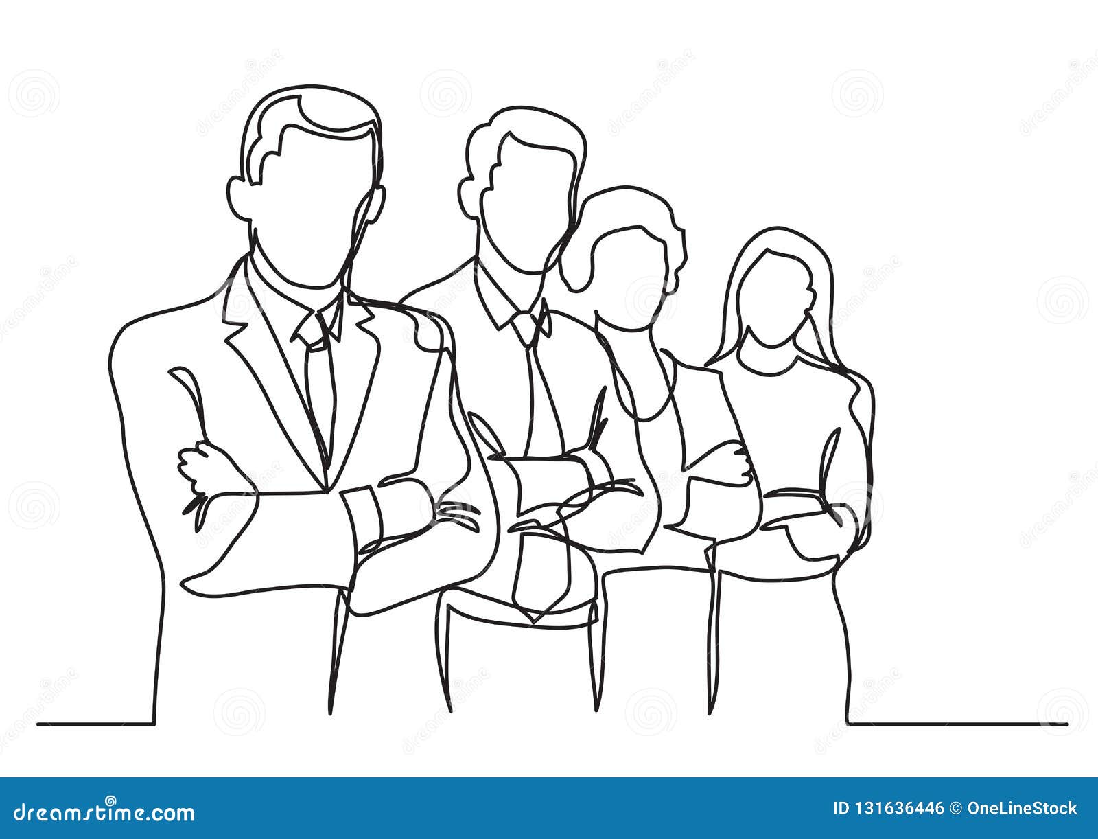 Business Team - Single Line Drawing Stock Illustration - Illustration ...