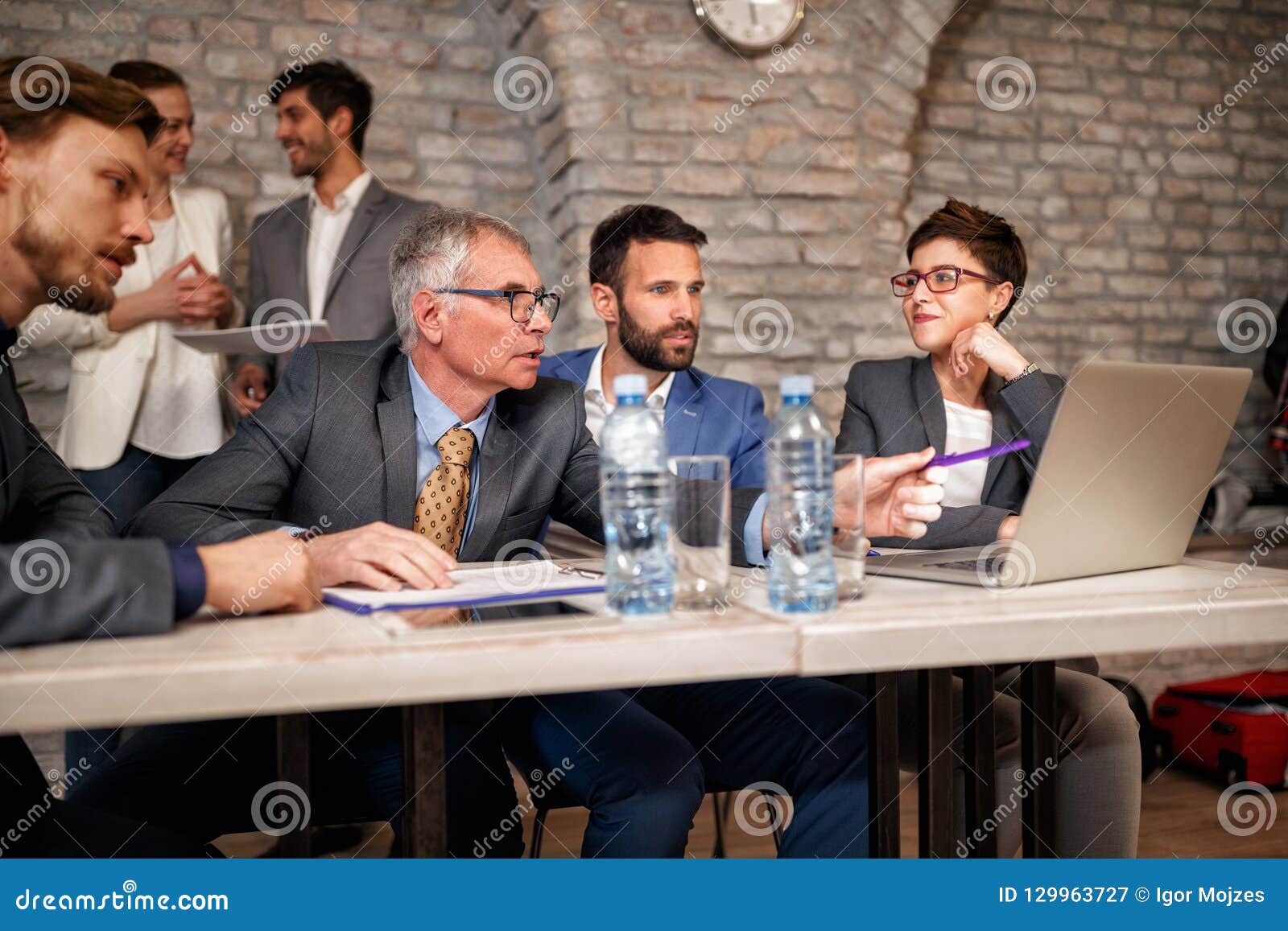 Business People Team Talking on Meeting Stock Image - Image of ...