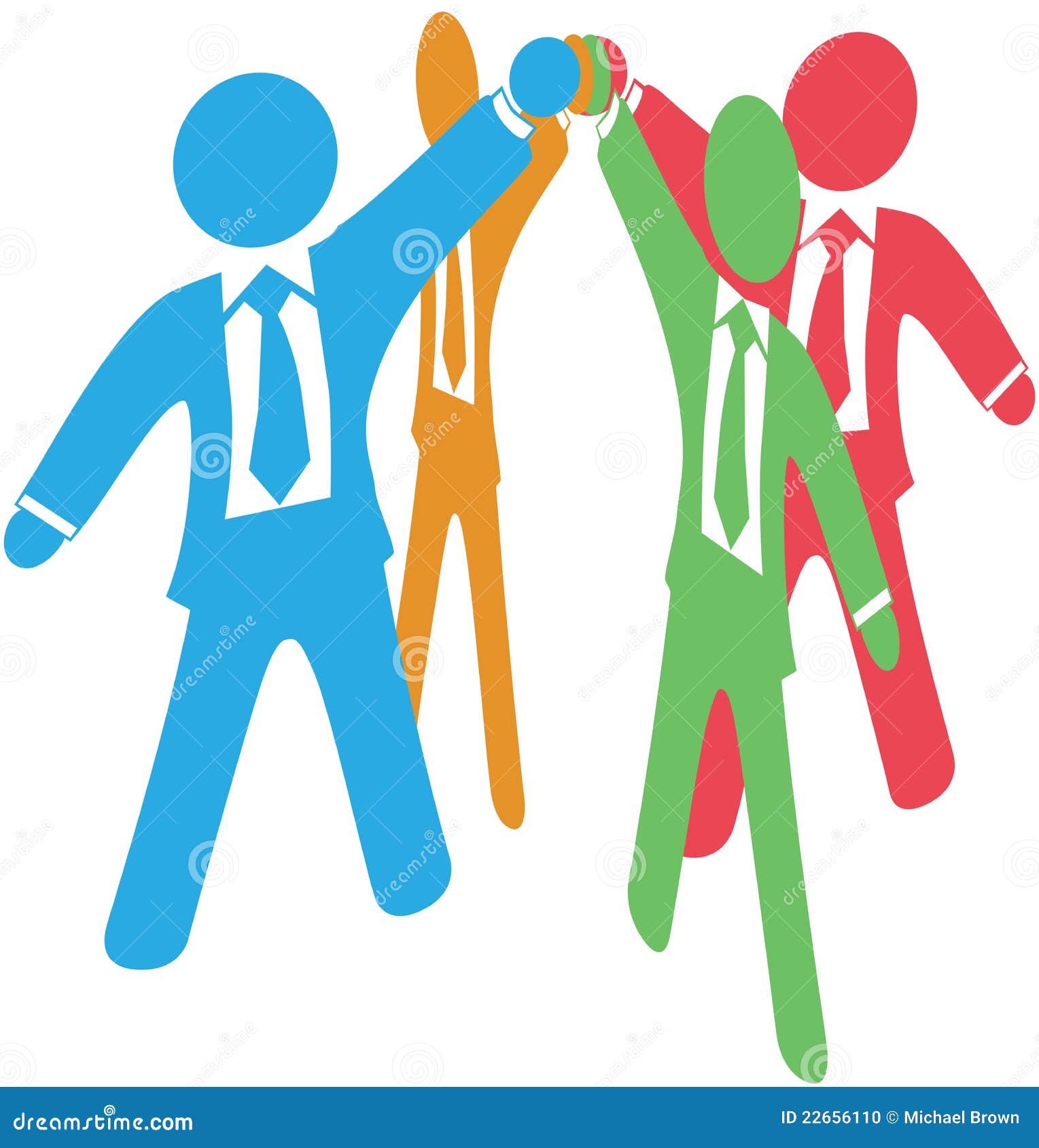 Business People Team Up Work Join Hands Stock Vector - Illustration of ...