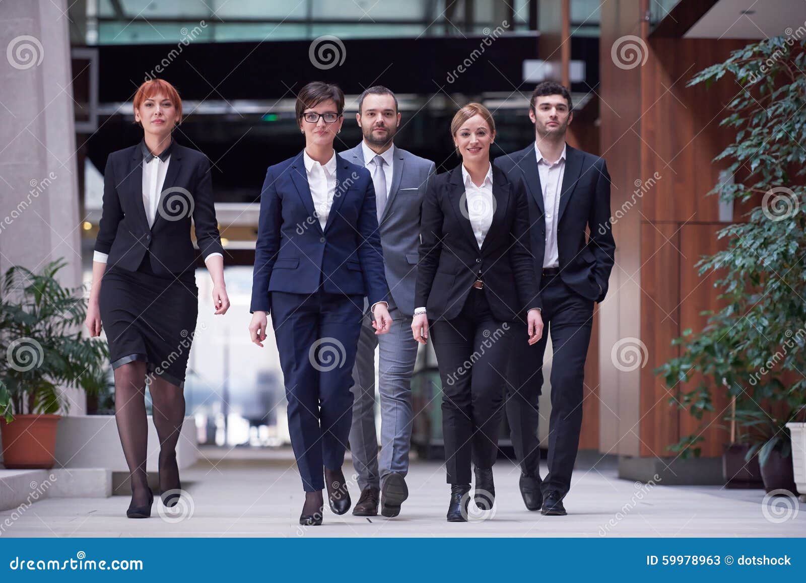 Business People Team Walking Stock Image - Image of group, building ...