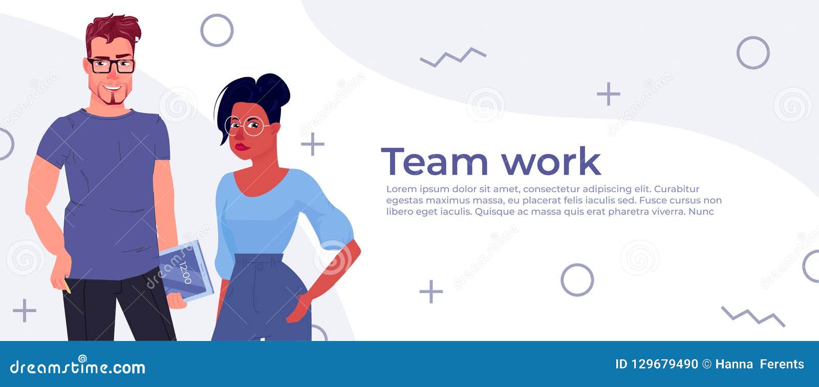 Business People Team Work Banner. the Developer and Manager of the ...