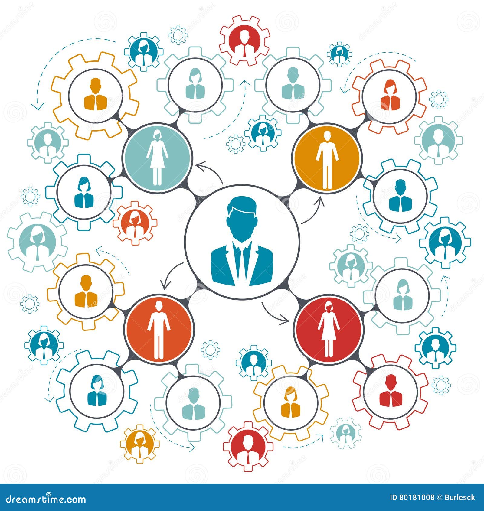 Business People Team Work Structure Vector Illustration Stock Vector ...