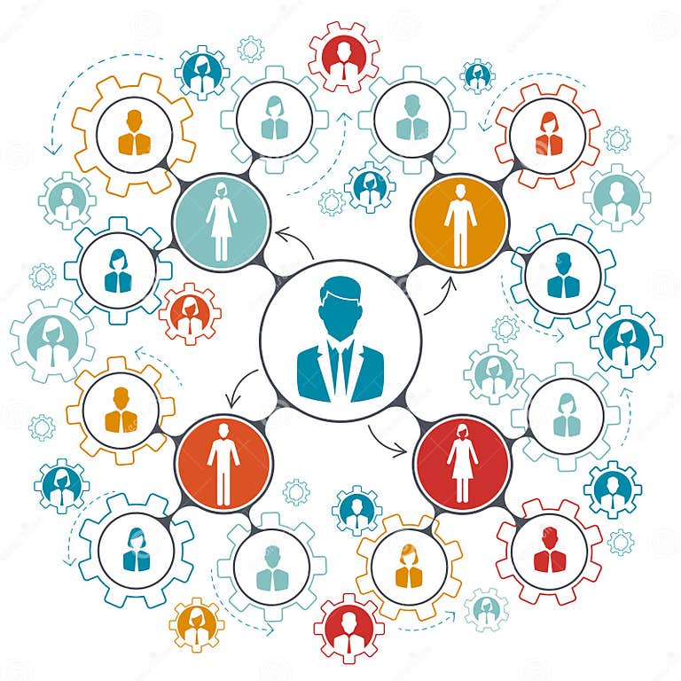 Business People Team Work Structure Vector Illustration Stock Vector ...