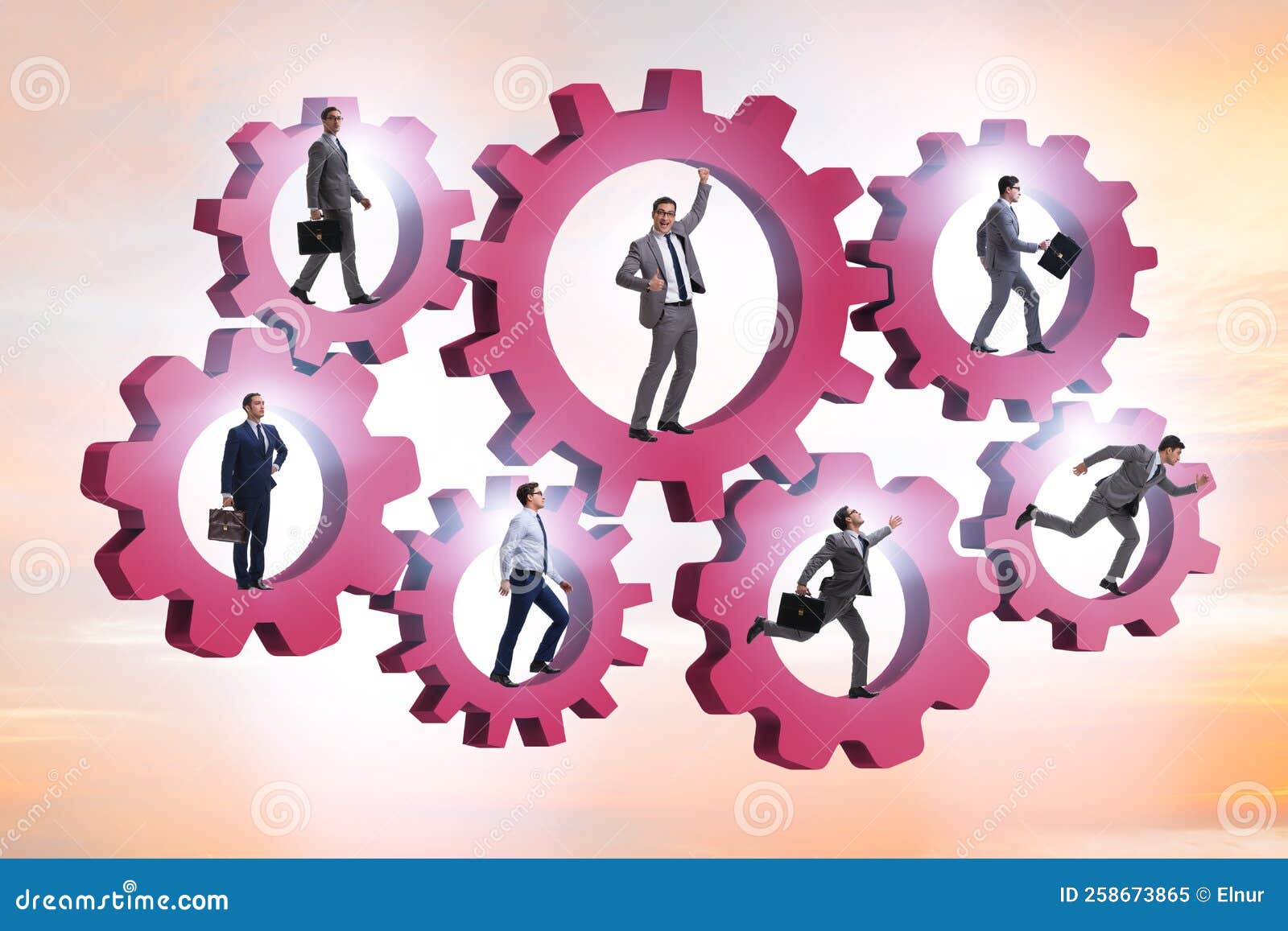 Business People in Teamwork Concept Stock Illustration - Illustration ...