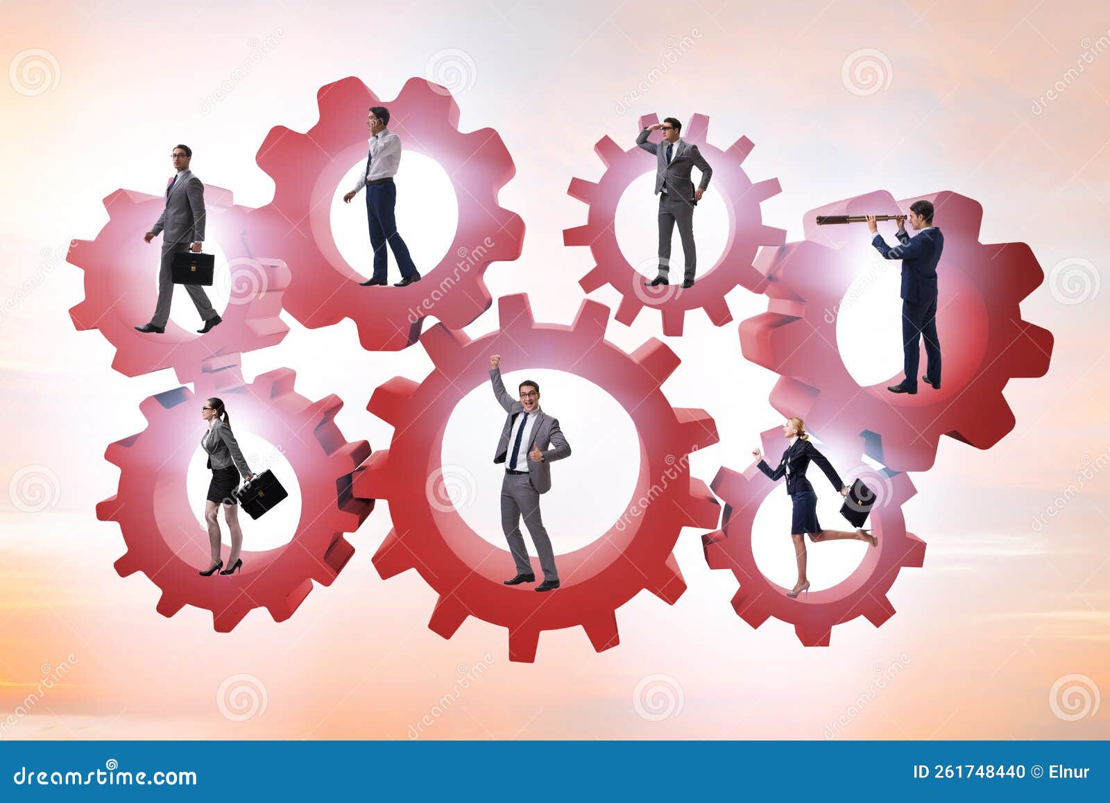 Business People in Teamwork Concept Stock Photo - Image of cogwheel ...