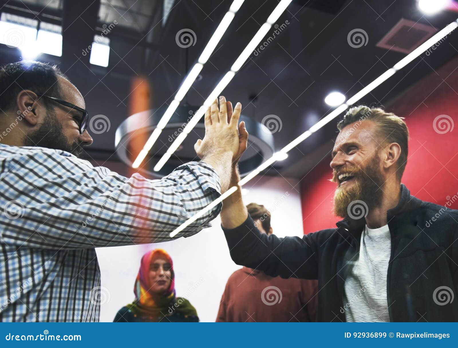 Business People Teamwork Cooperation High Five Hands Stock Image ...