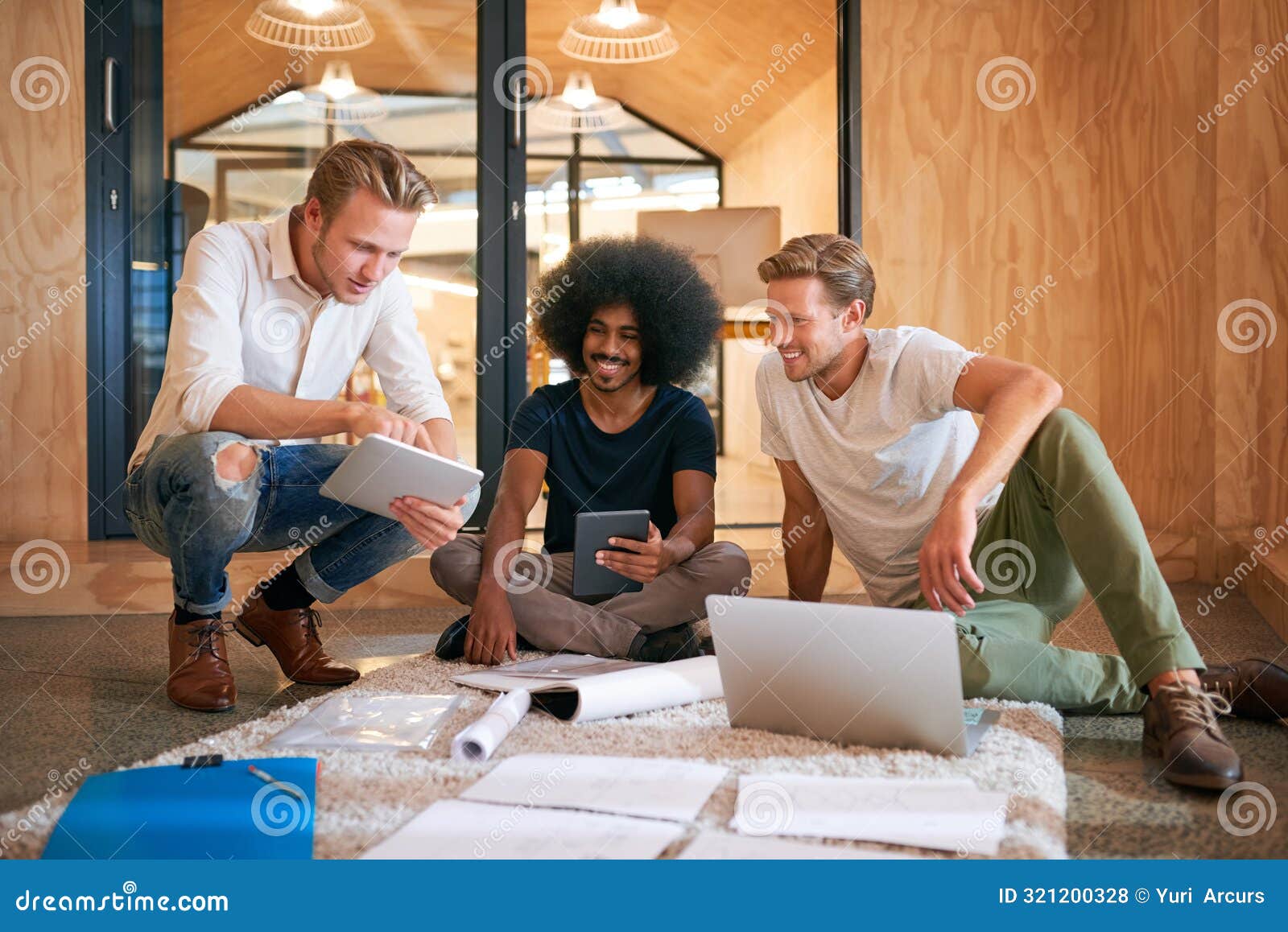 Business People, Tech and Meeting with Paperwork in Office for ...