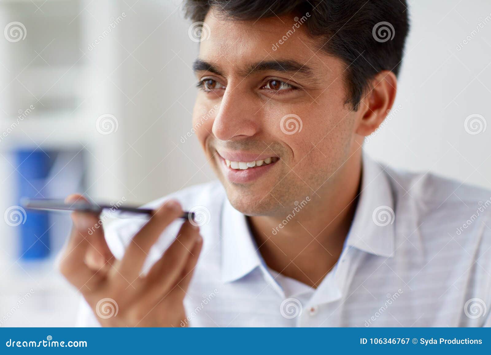 Close Up of Man Using Voice Recorder on Smartphone Stock Image - Image ...