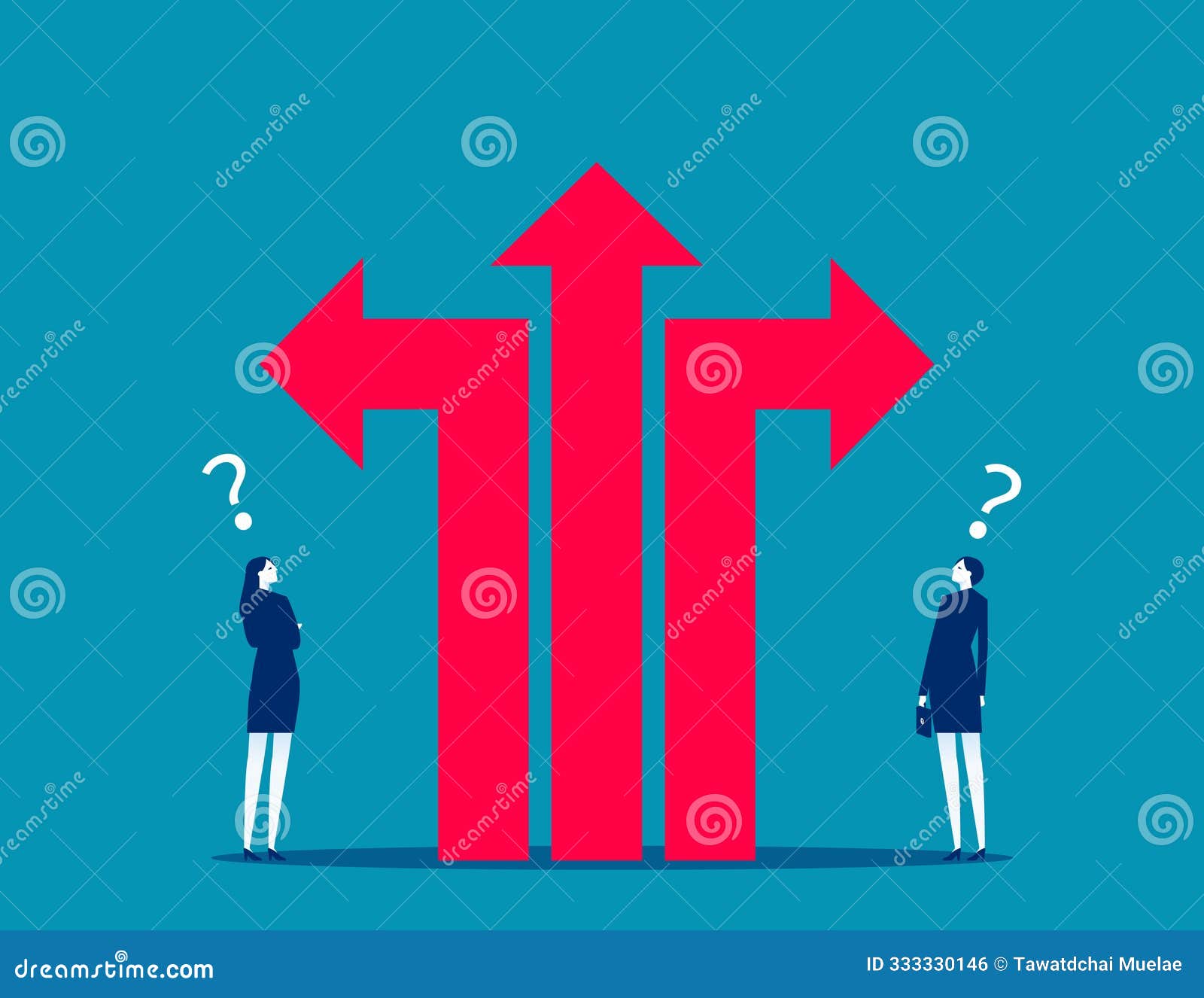 Business People Thinking on Different Career Path. Crossroad or ...