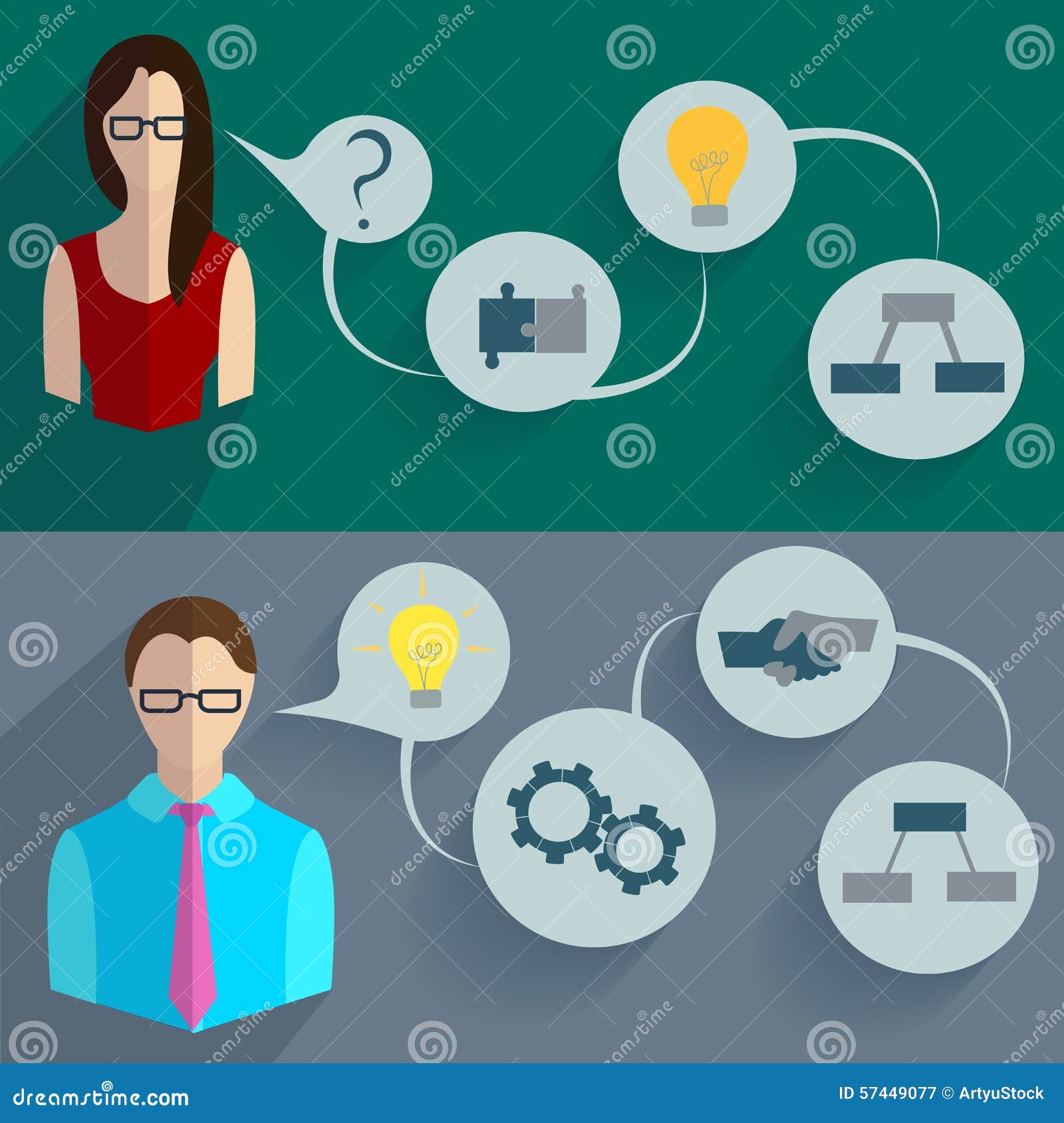 Business People Thinking Infographics Stock Vector - Illustration of ...