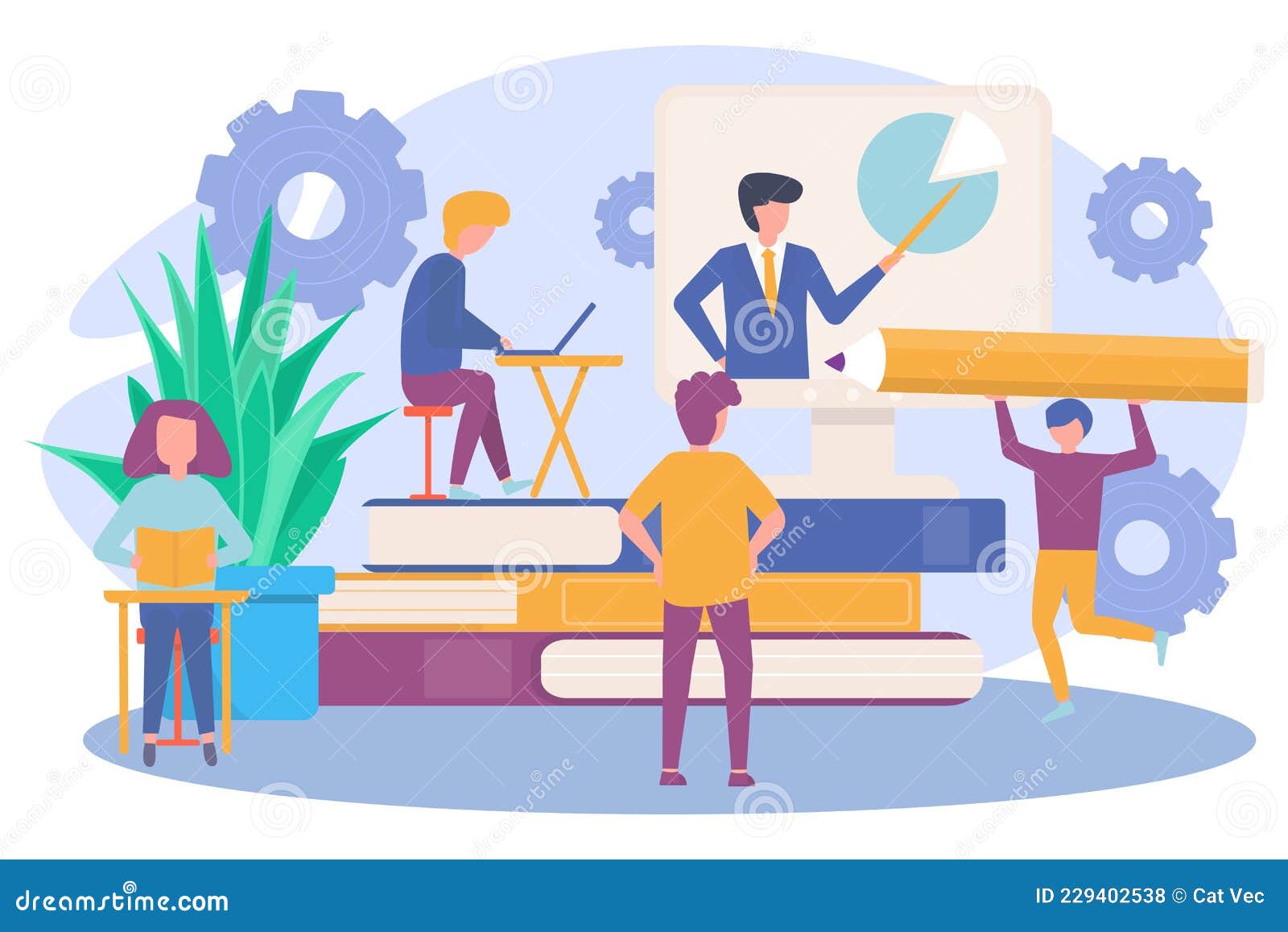 Business People Tiny Character Professional Development Learn Obtain ...