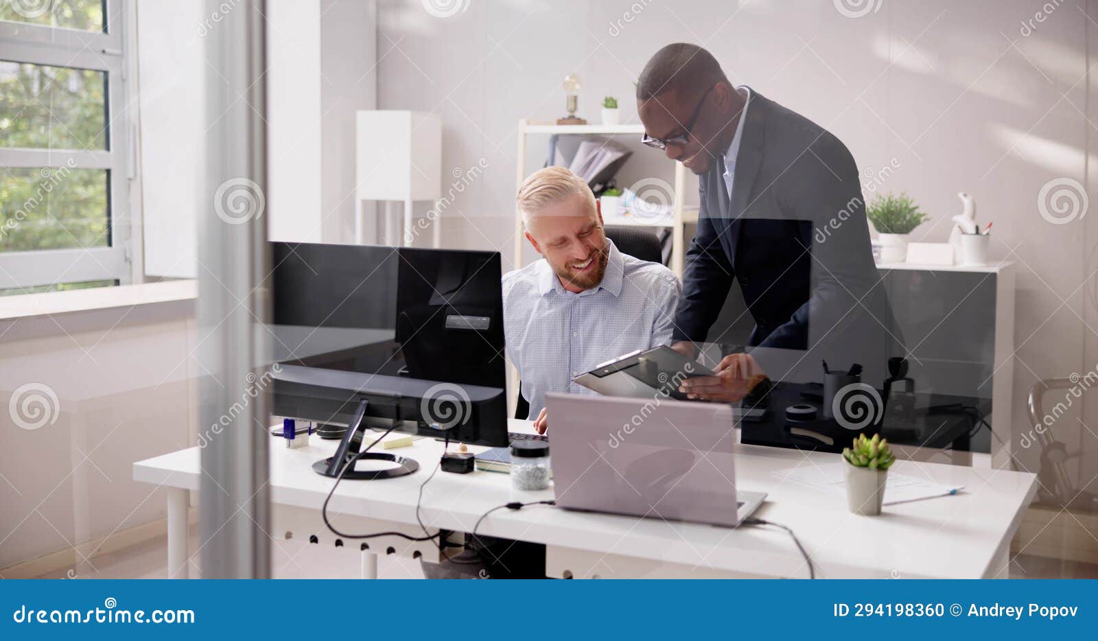 Business People Training on Computer. Young Woman Stock Photo - Image ...