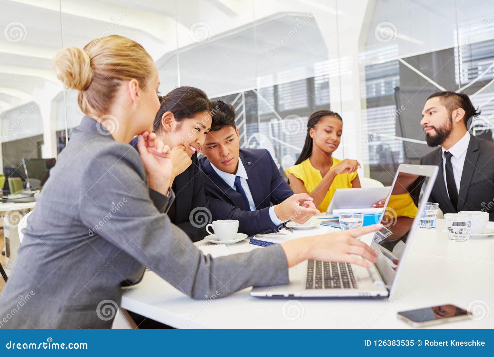Business People in Training Seminar Stock Image - Image of team ...