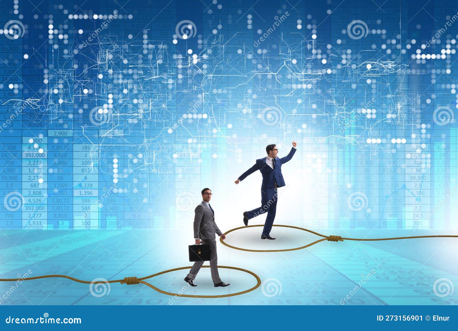 Business People Trapped by a Rope Stock Image - Image of prisoner ...