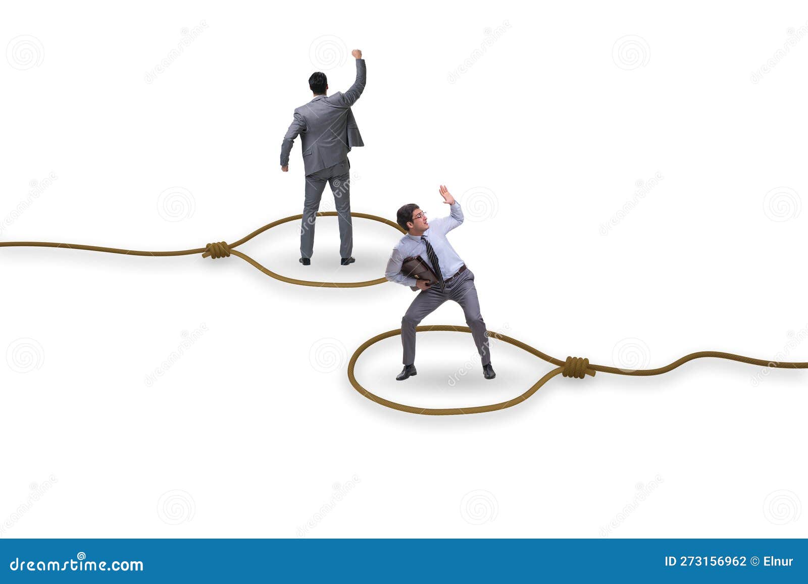 Business People Trapped by a Rope Stock Photo - Image of escape ...