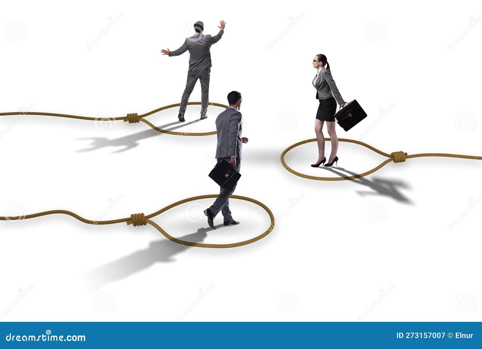 Business People Trapped by a Rope Stock Image - Image of businessman ...