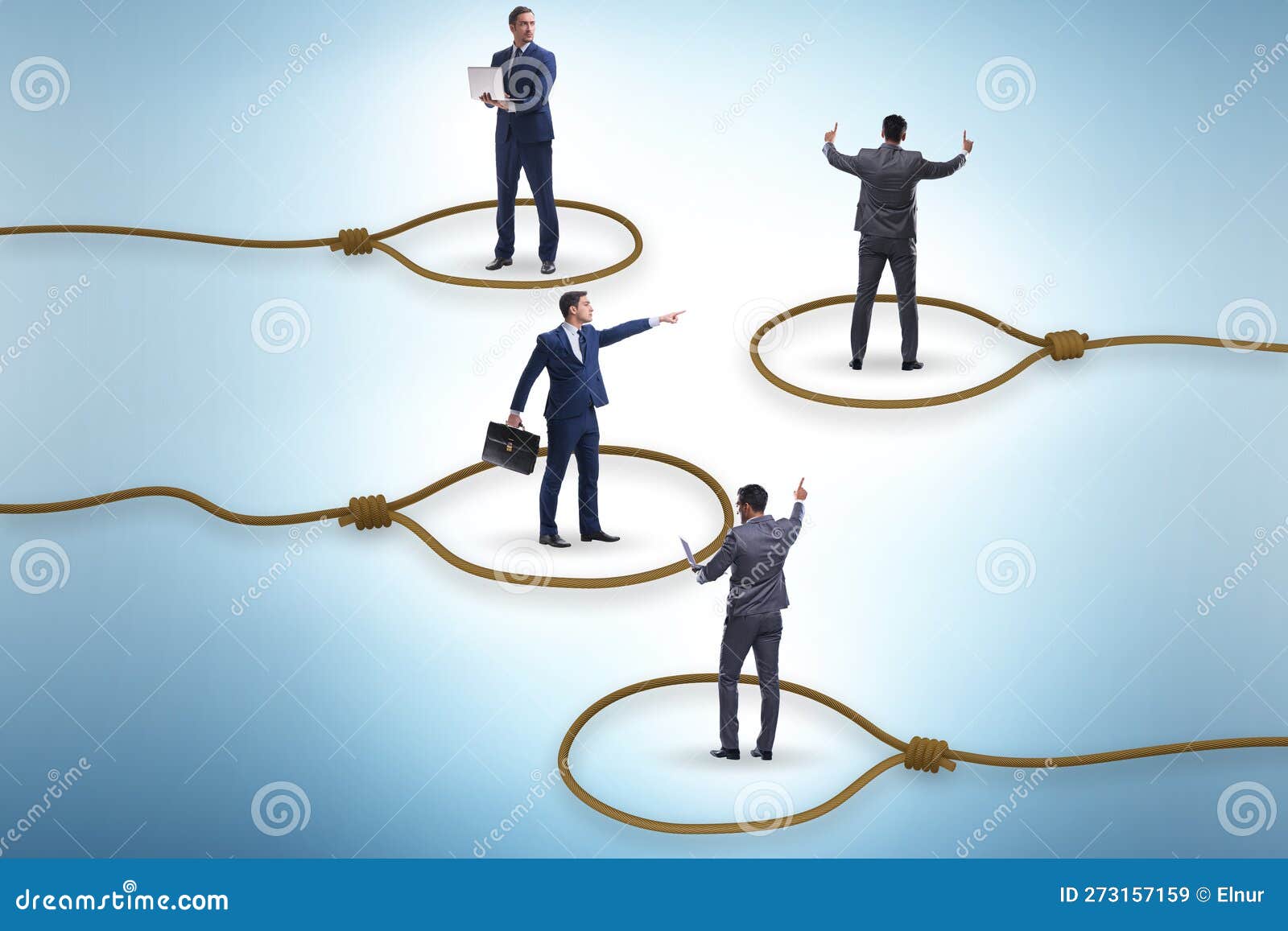 Business People Trapped by a Rope Stock Image - Image of forbidden ...