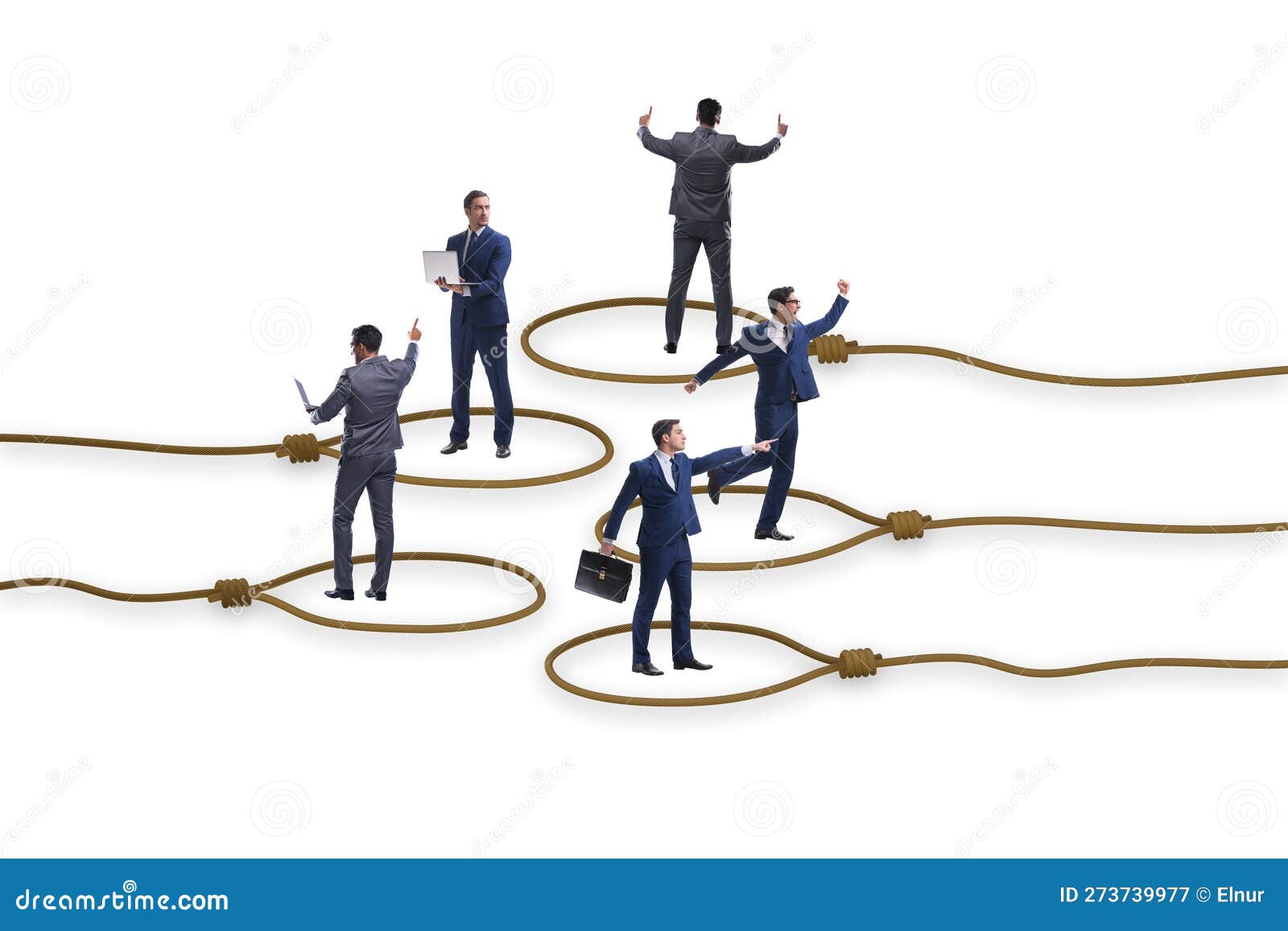 Business People Trapped by a Rope Stock Image - Image of manager ...