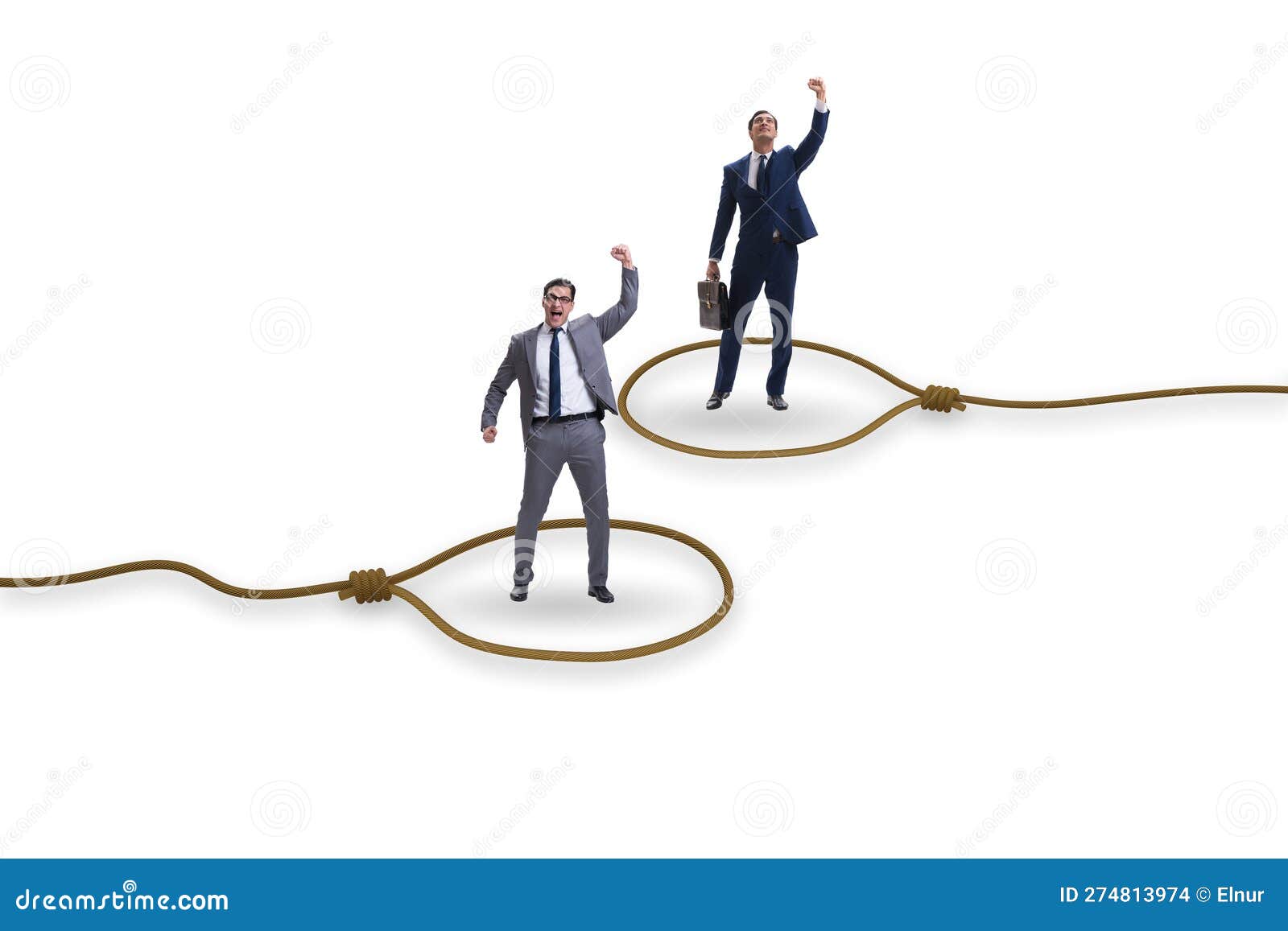 Business People Trapped by a Rope Stock Photo - Image of competition ...