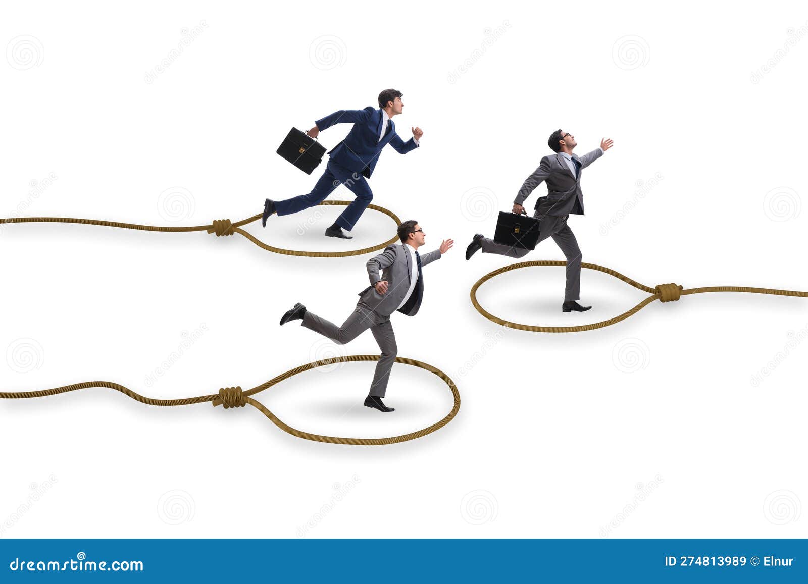 Business People Trapped by a Rope Stock Image - Image of fear ...