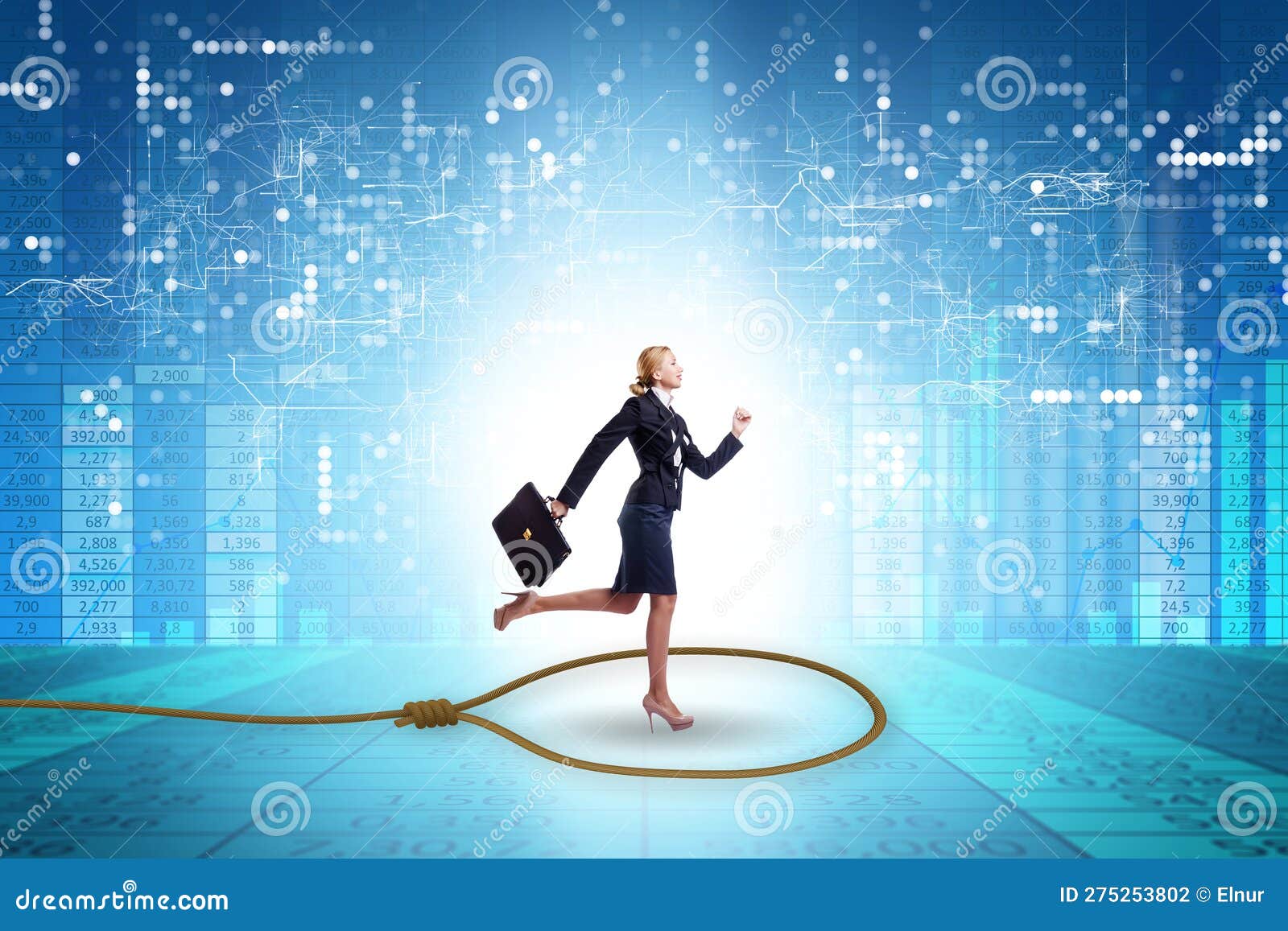 Business People Trapped by a Rope Stock Photo - Image of restrained ...