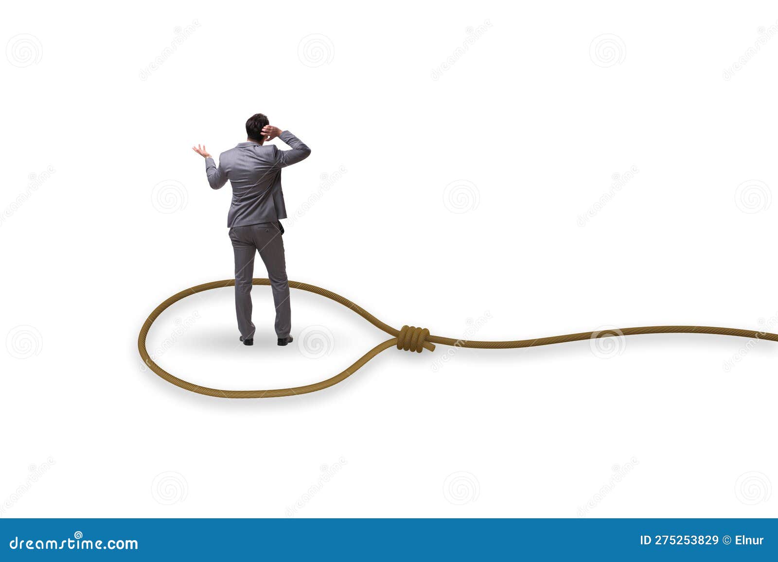 Business People Trapped by a Rope Stock Image - Image of trouble ...