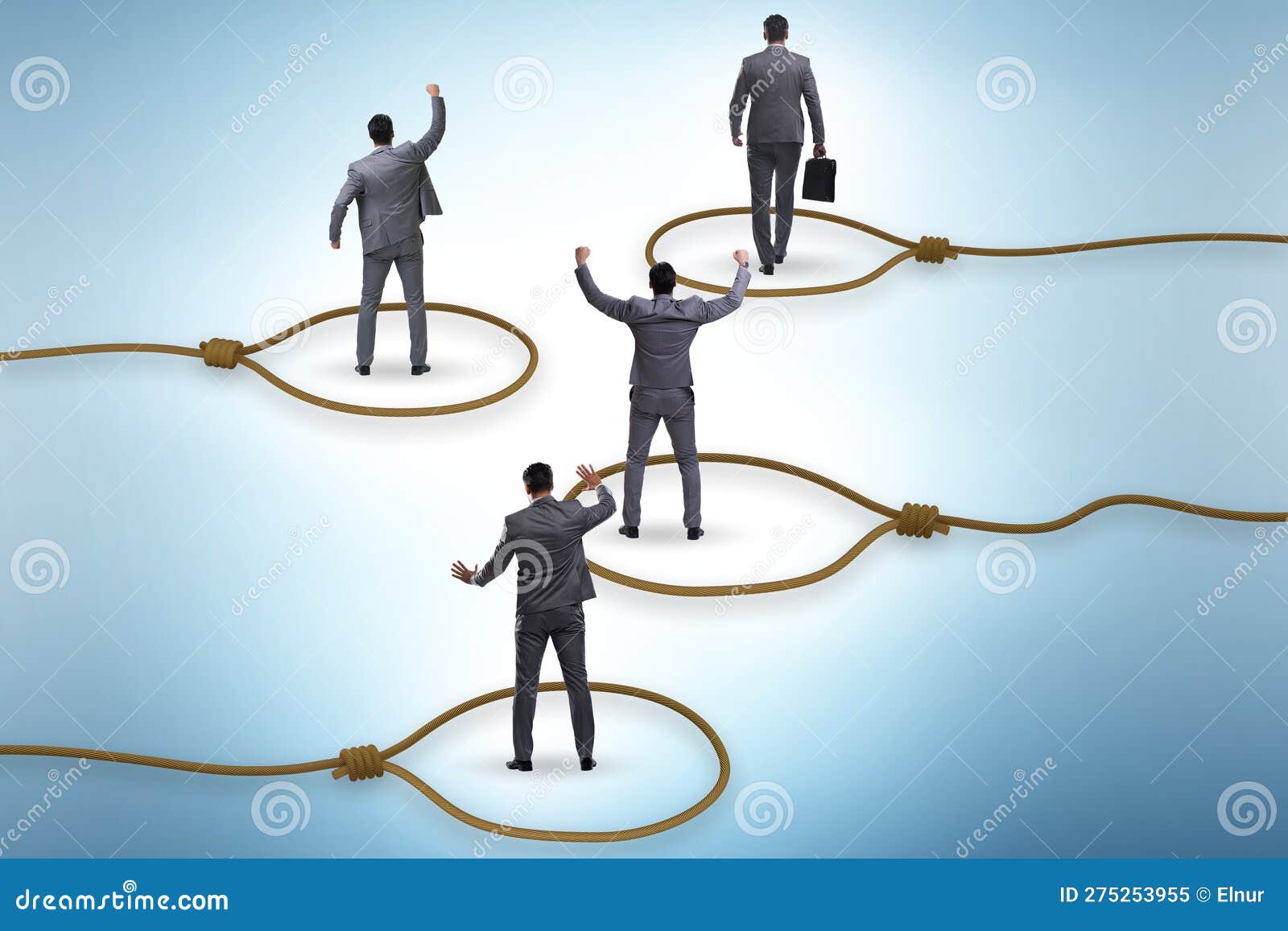 Business People Trapped by a Rope Stock Image - Image of hostage ...