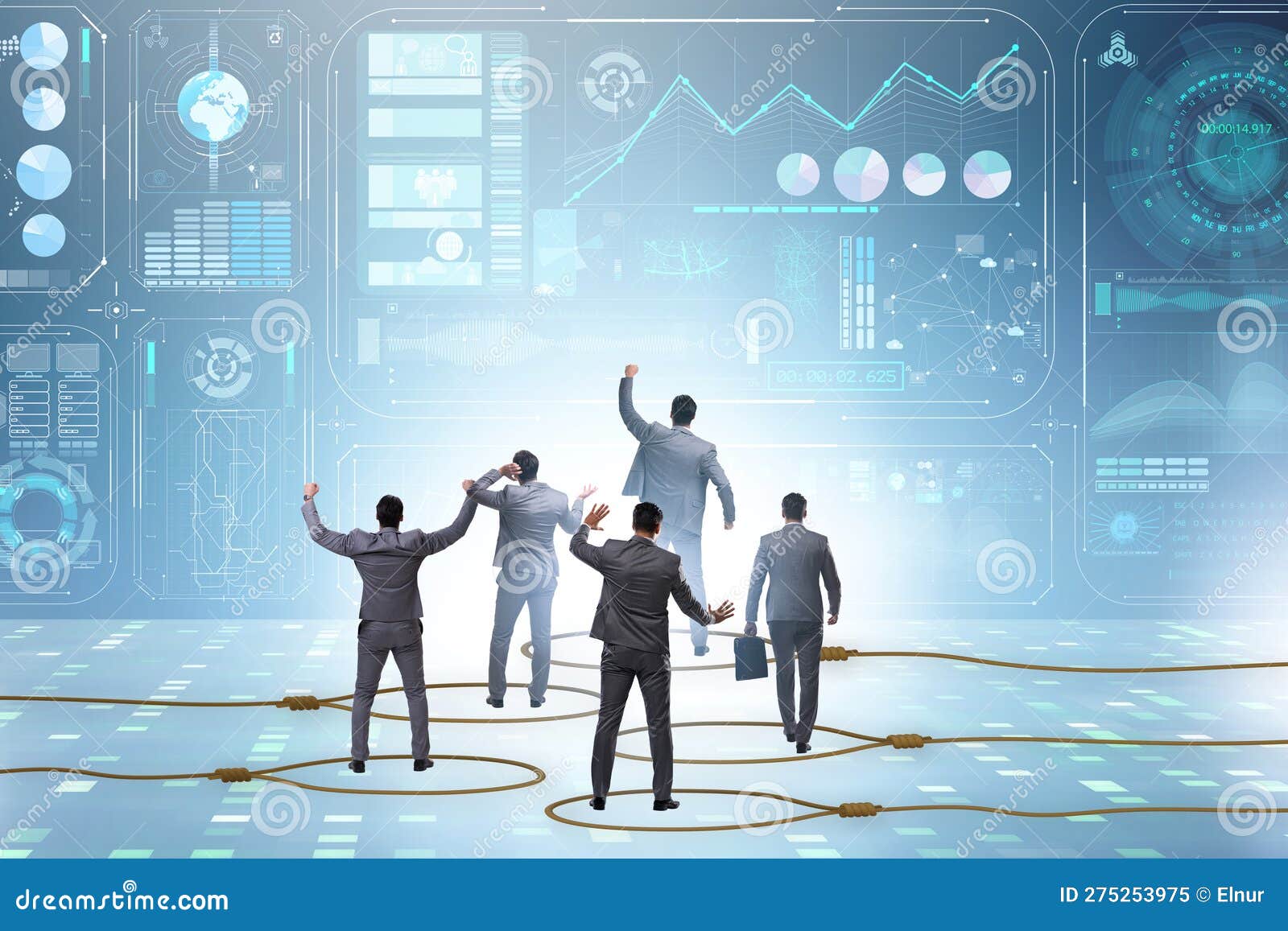 Business People Trapped by a Rope Stock Image - Image of danger ...