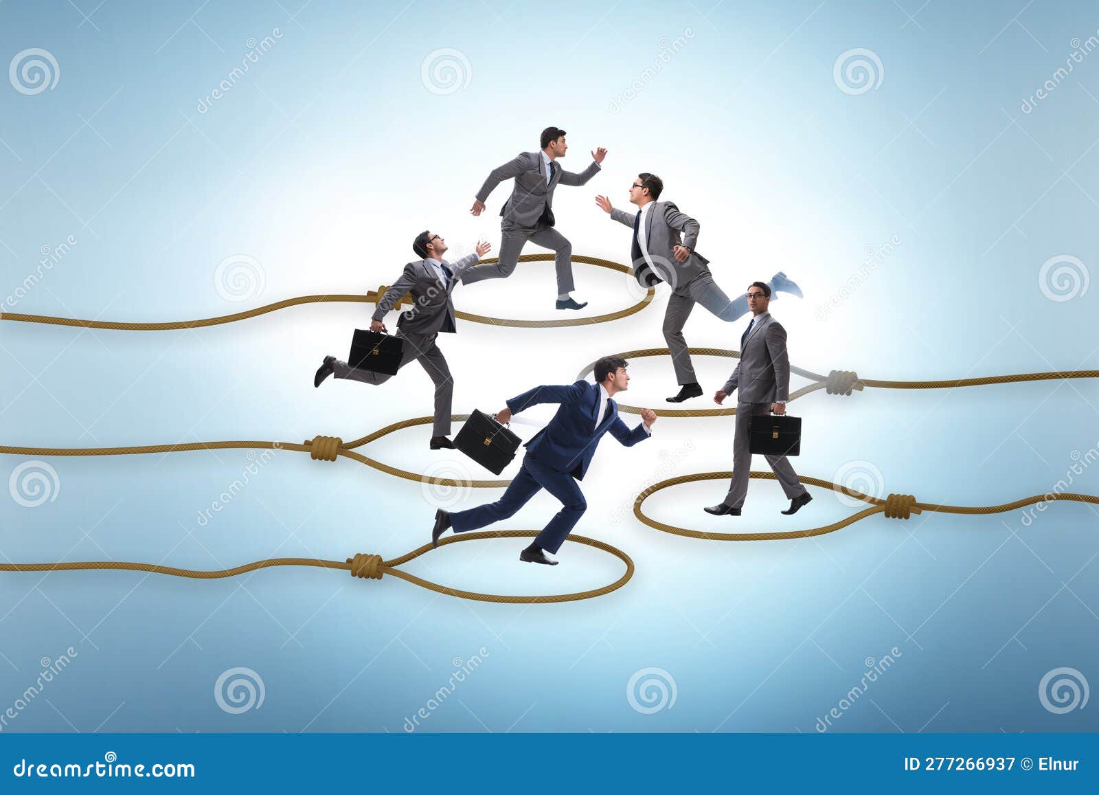 Business People Trapped by a Rope Stock Image - Image of career ...
