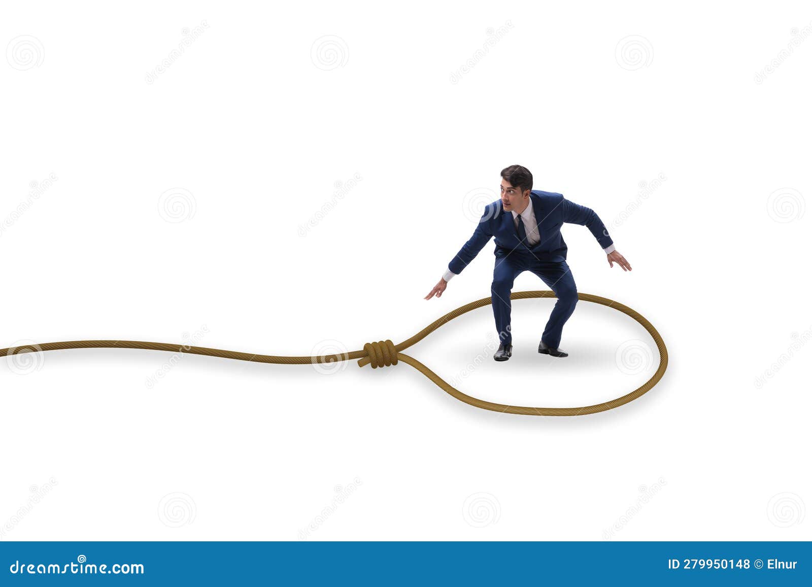 Business People Trapped by a Rope Stock Photo - Image of bound, tied ...