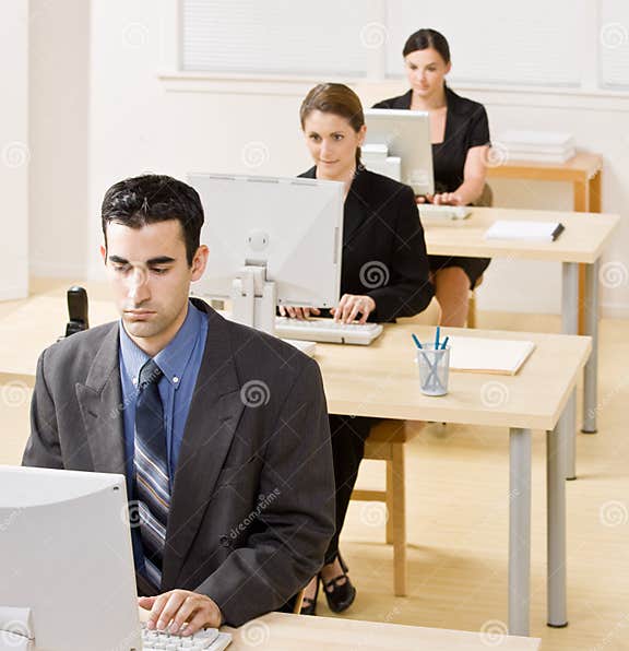 Business People Typing on Computer Stock Image - Image of computer ...