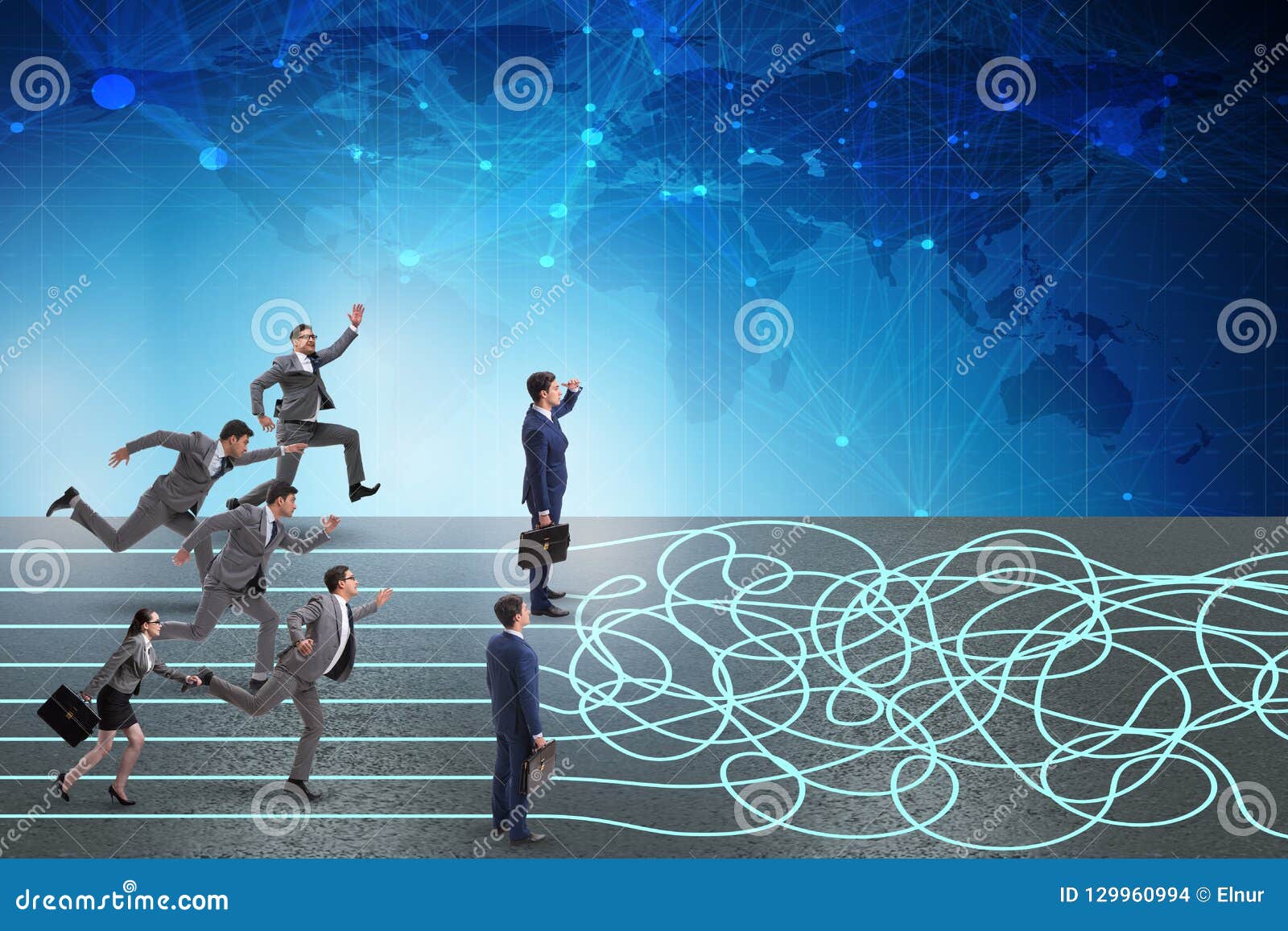 The Business People in Uncertainty Concept Stock Illustration ...