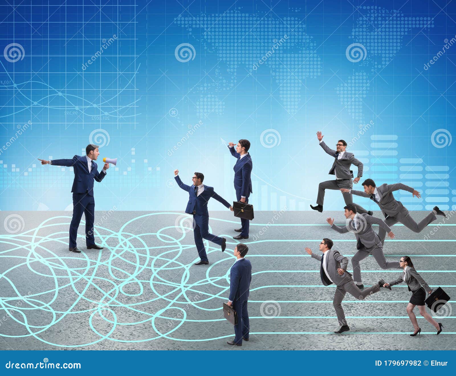 Business People in Uncertainty Concept Stock Photo - Image of crossing ...