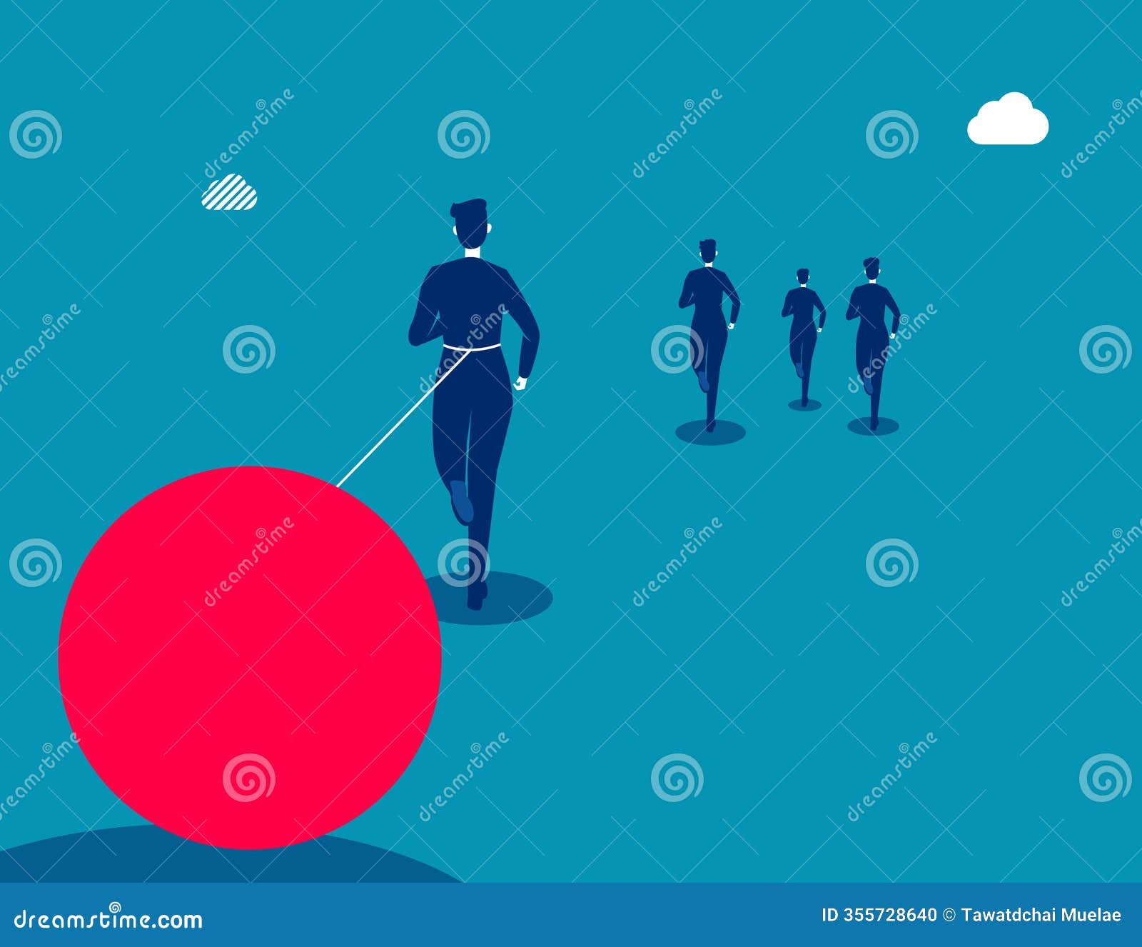 Business People with Unfair, Business Restraining Vector Flat Style ...
