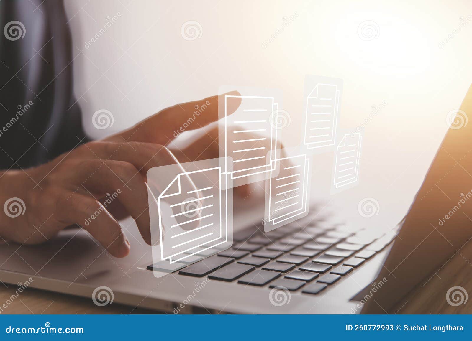 Business People Use Computers To Manage Electronic Documents the ...