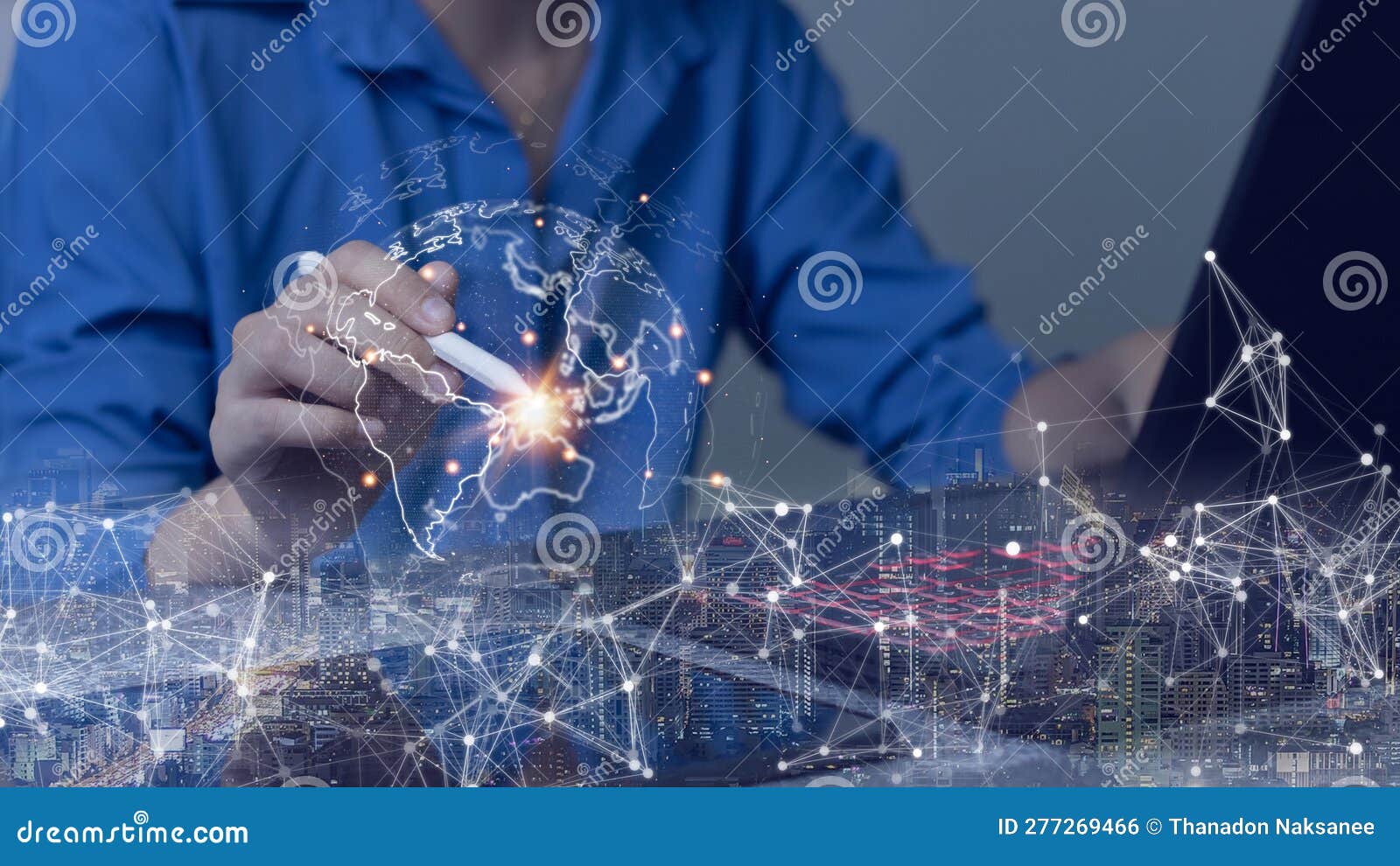 Business People Use Internet Connection and Big Data Global Network ...