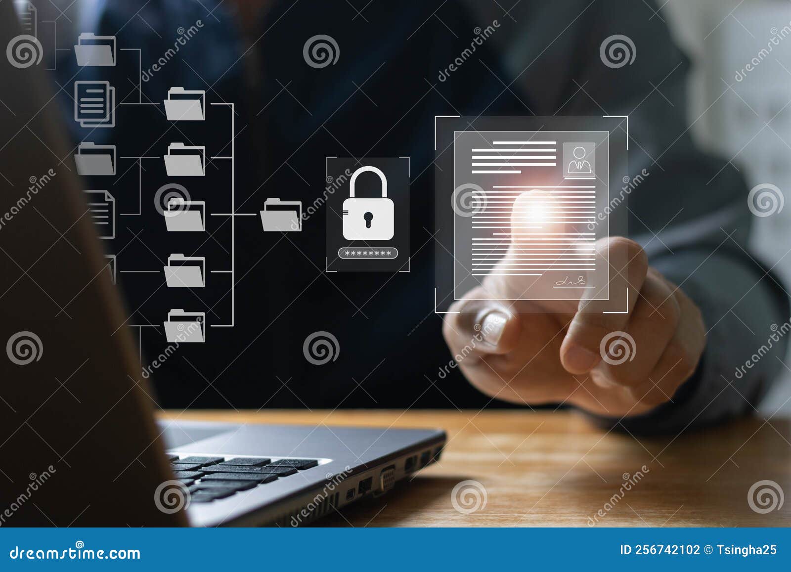 Business People Use Laptops To Access Information in Online Documents ...