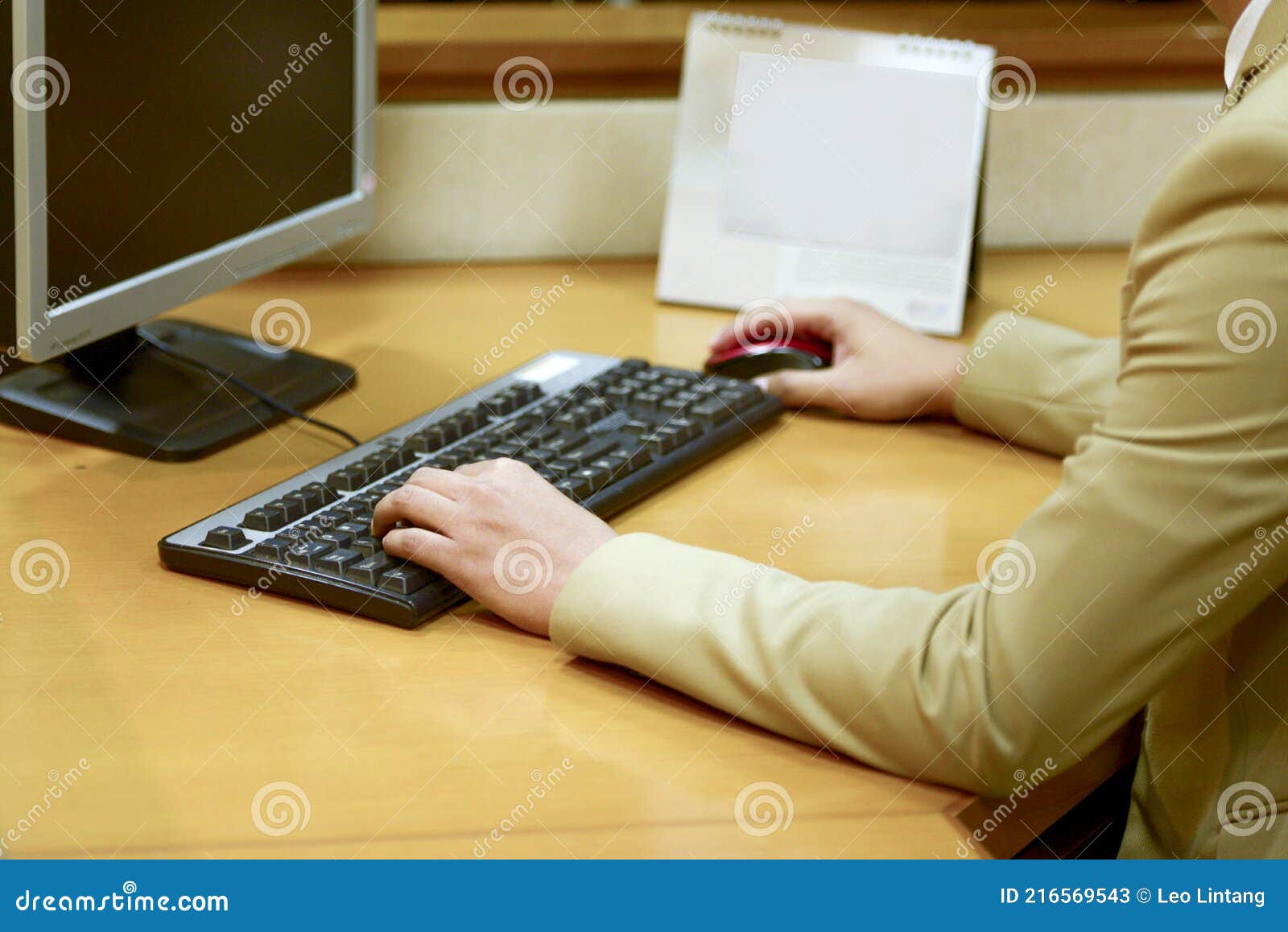Business People Using a Computer on the Desk Stock Image - Image of ...
