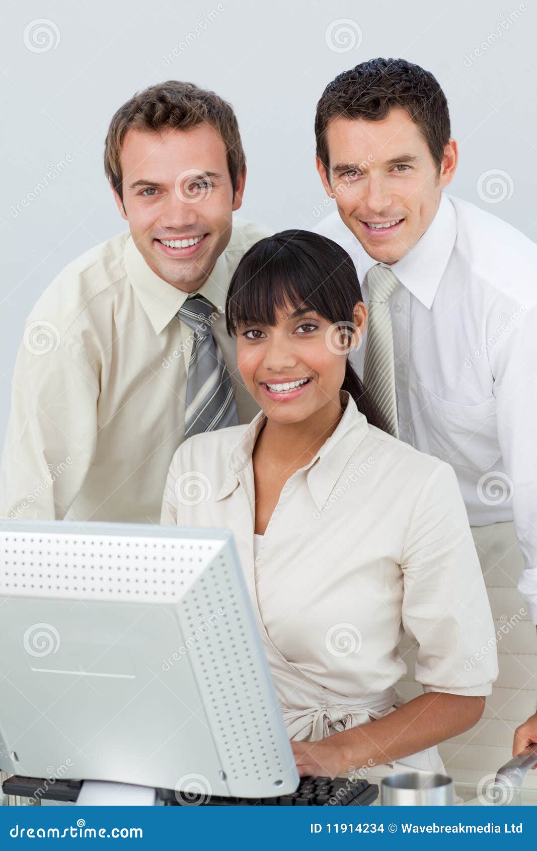 Business People Using a Computer in the Office Stock Photo - Image of ...