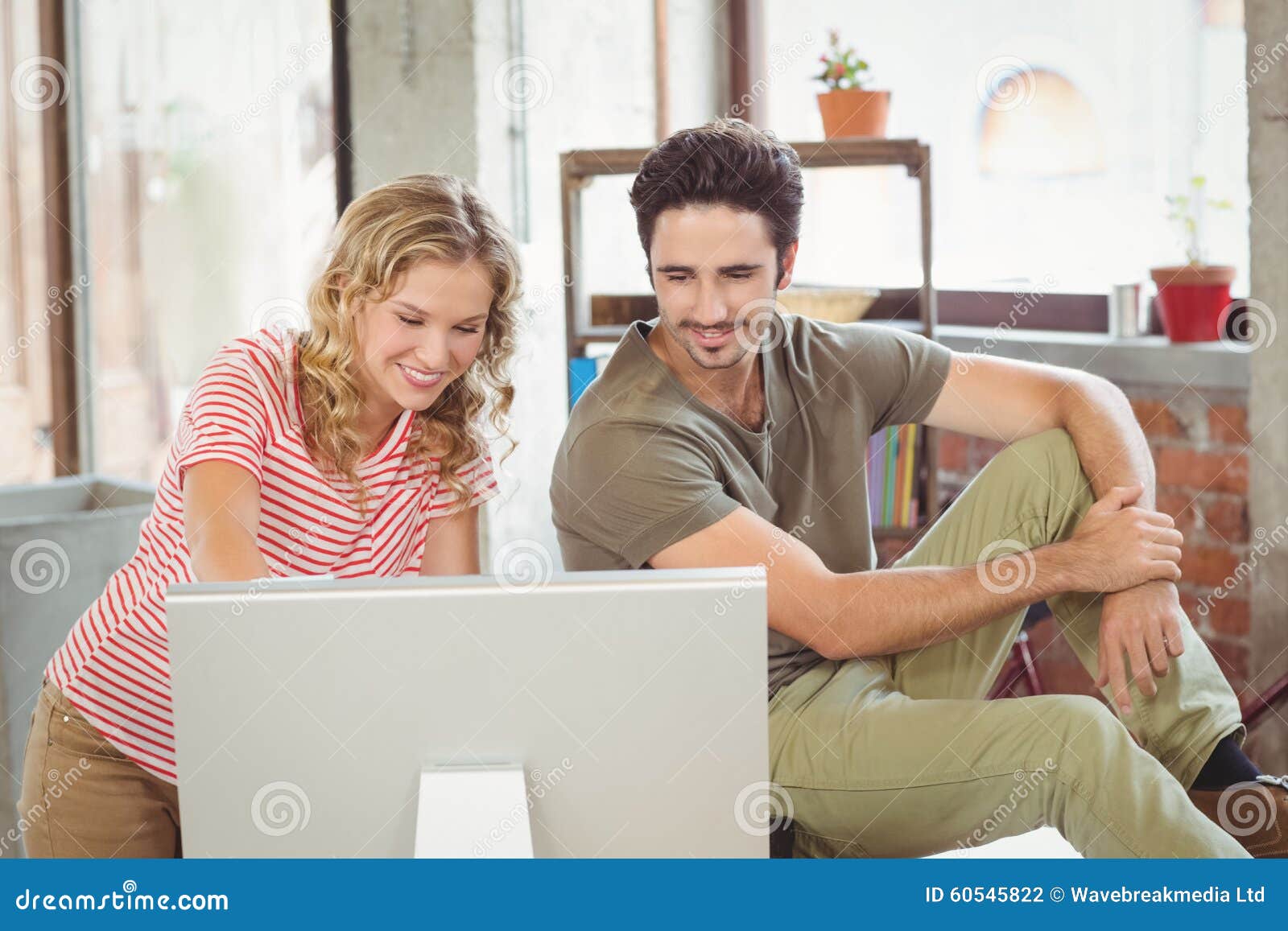 Business People Using Computer in Office Stock Photo - Image of ...