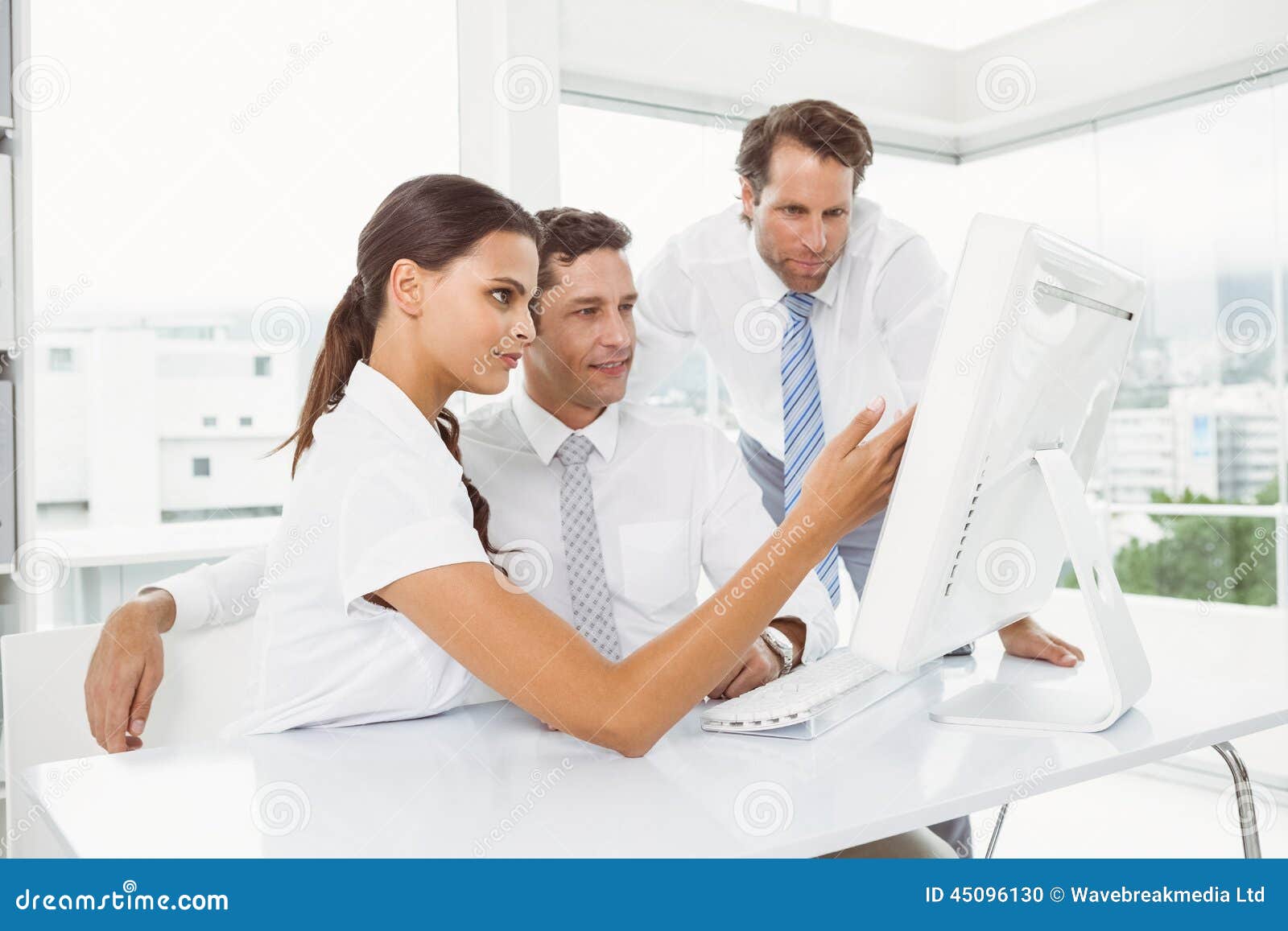 Business People Using Computer in Office Stock Photo - Image of people ...