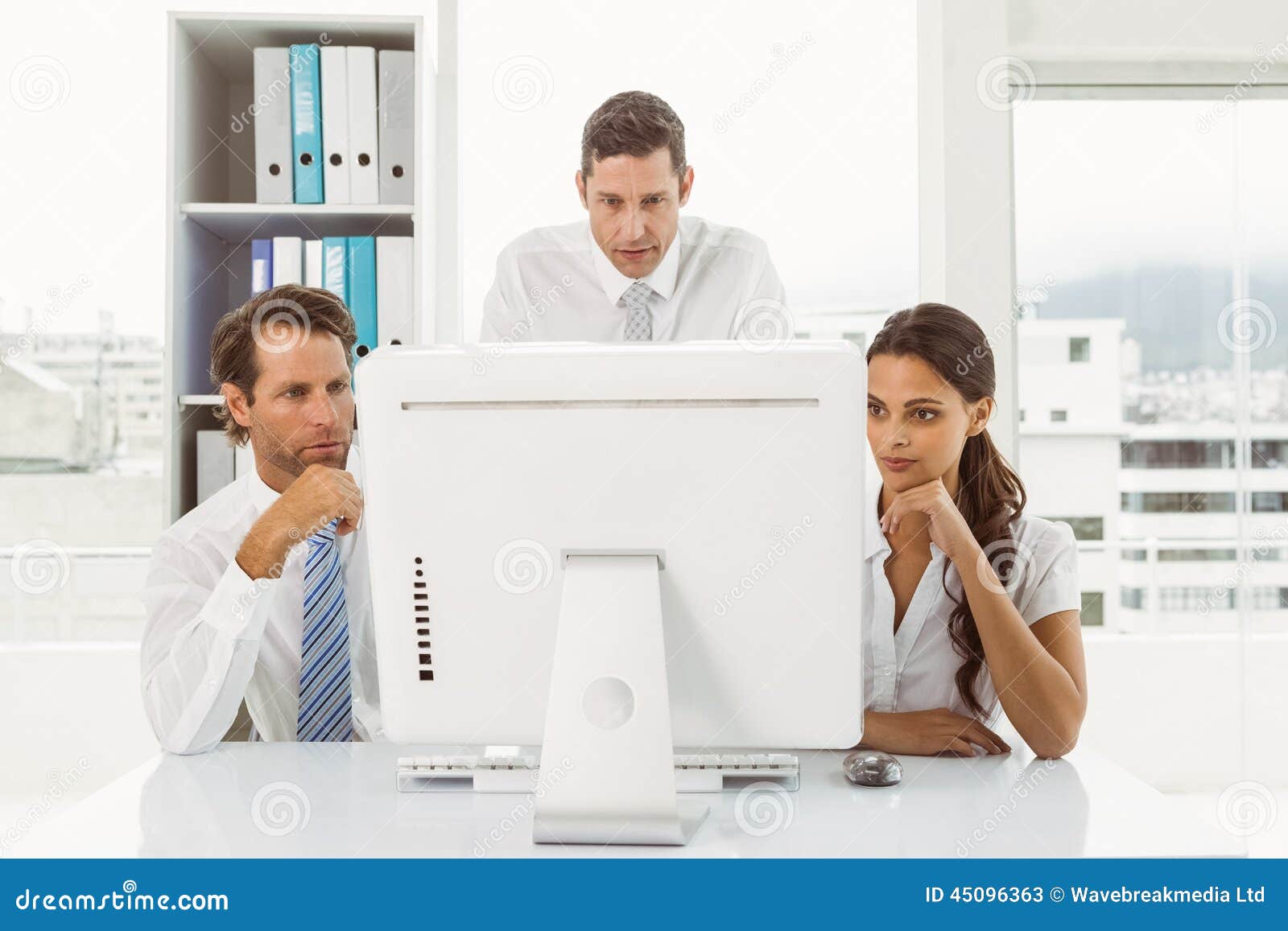 Business People Using Computer in Office Stock Image - Image of staff ...
