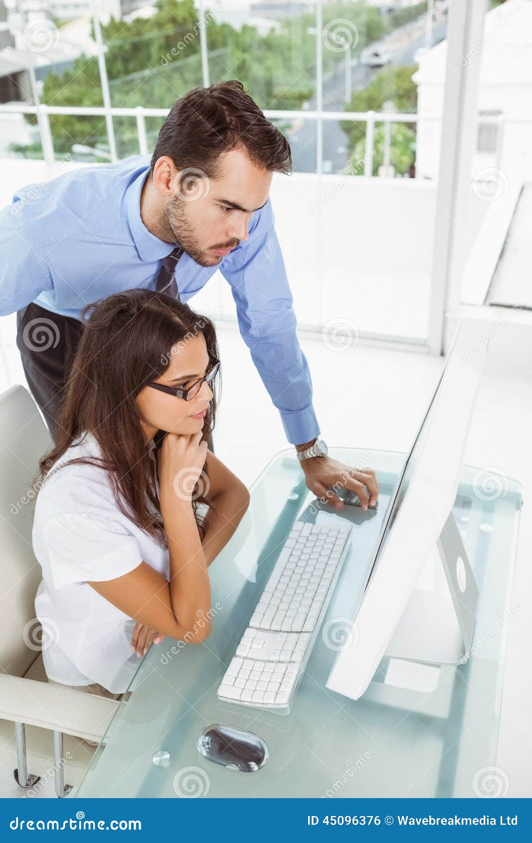 Business People Using Computer in Office Stock Photo - Image of ...