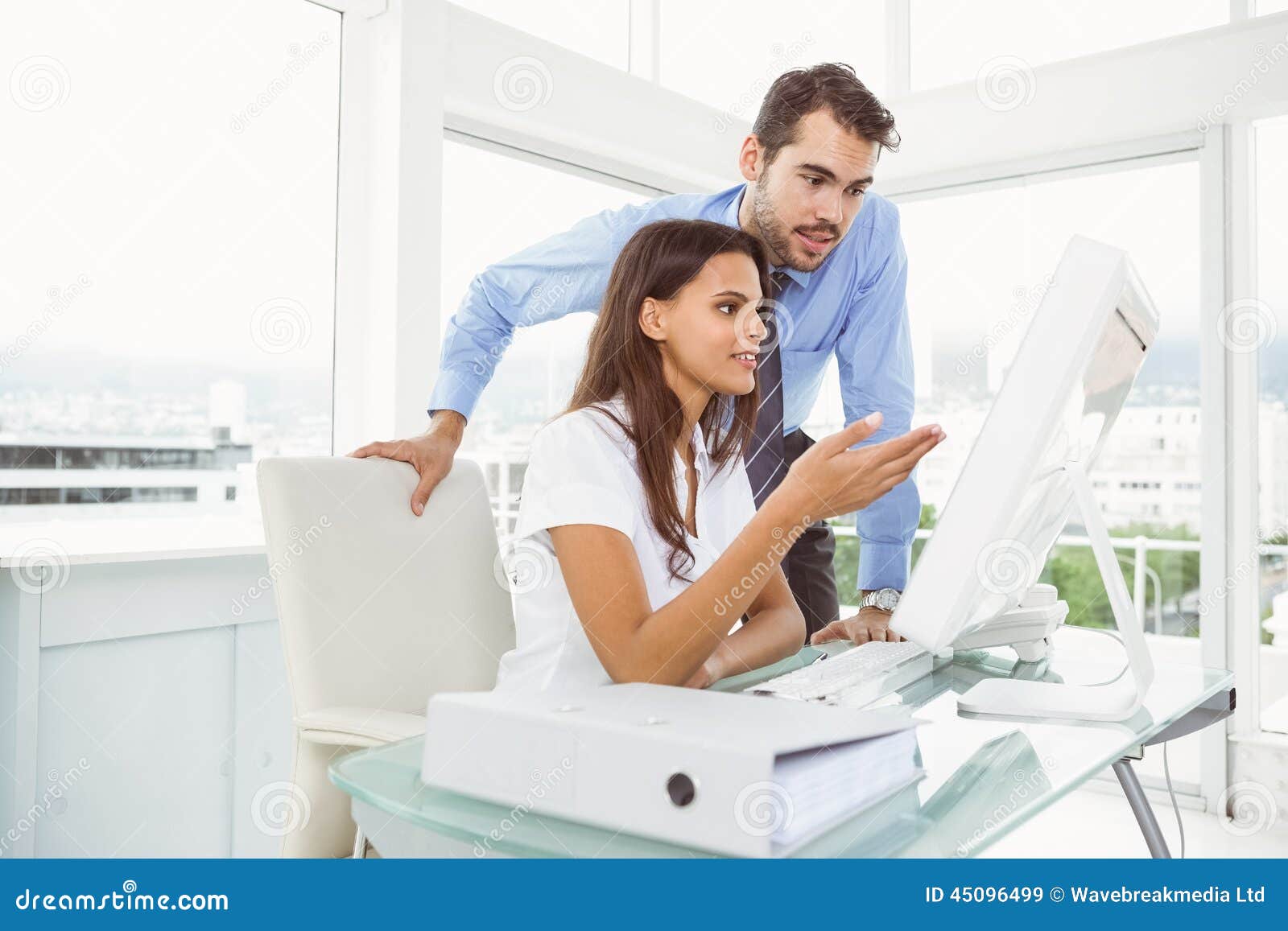 Business People Using Computer in Office Stock Image - Image of ...