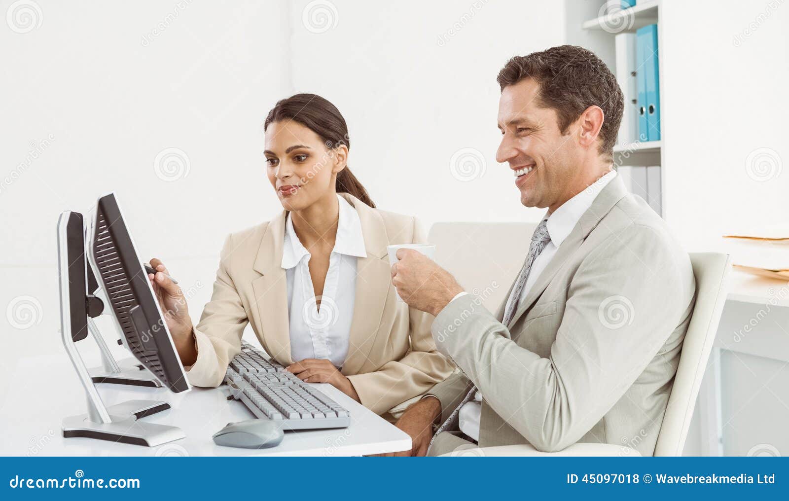 Business People Using Computer in Office Stock Photo - Image of people ...
