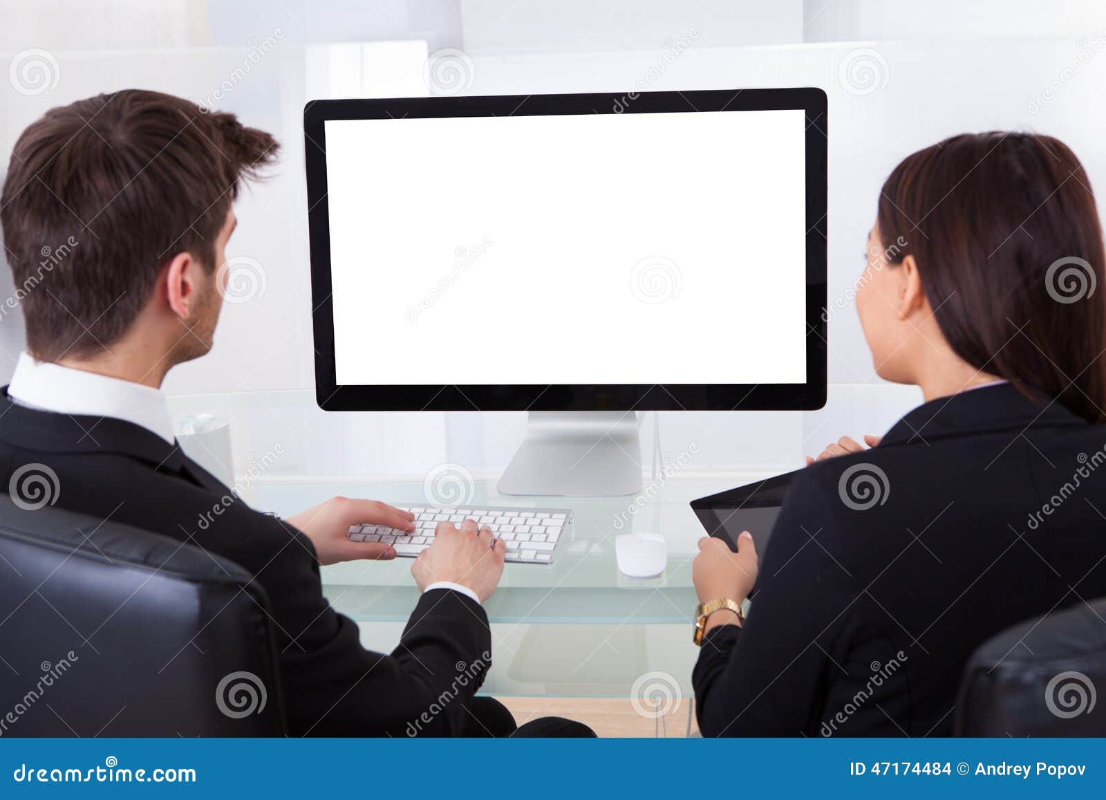 Business People Using Computer Stock Photo - Image of male, adult: 47174484