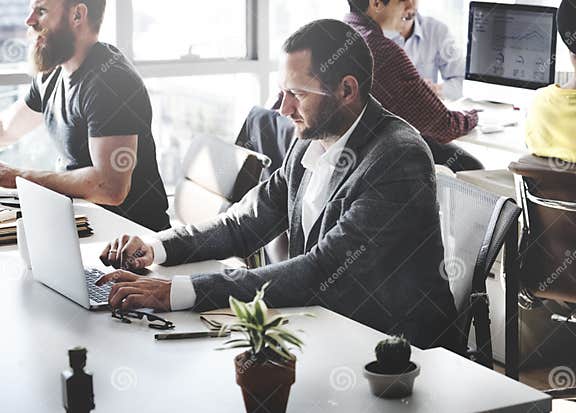 Business People Using Computer Working Concept Stock Photo - Image of ...