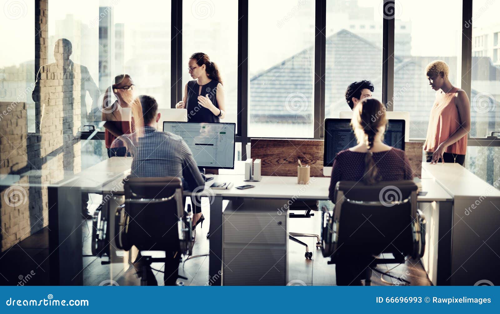 Business People Using Computer Working Concept Stock Image - Image of ...